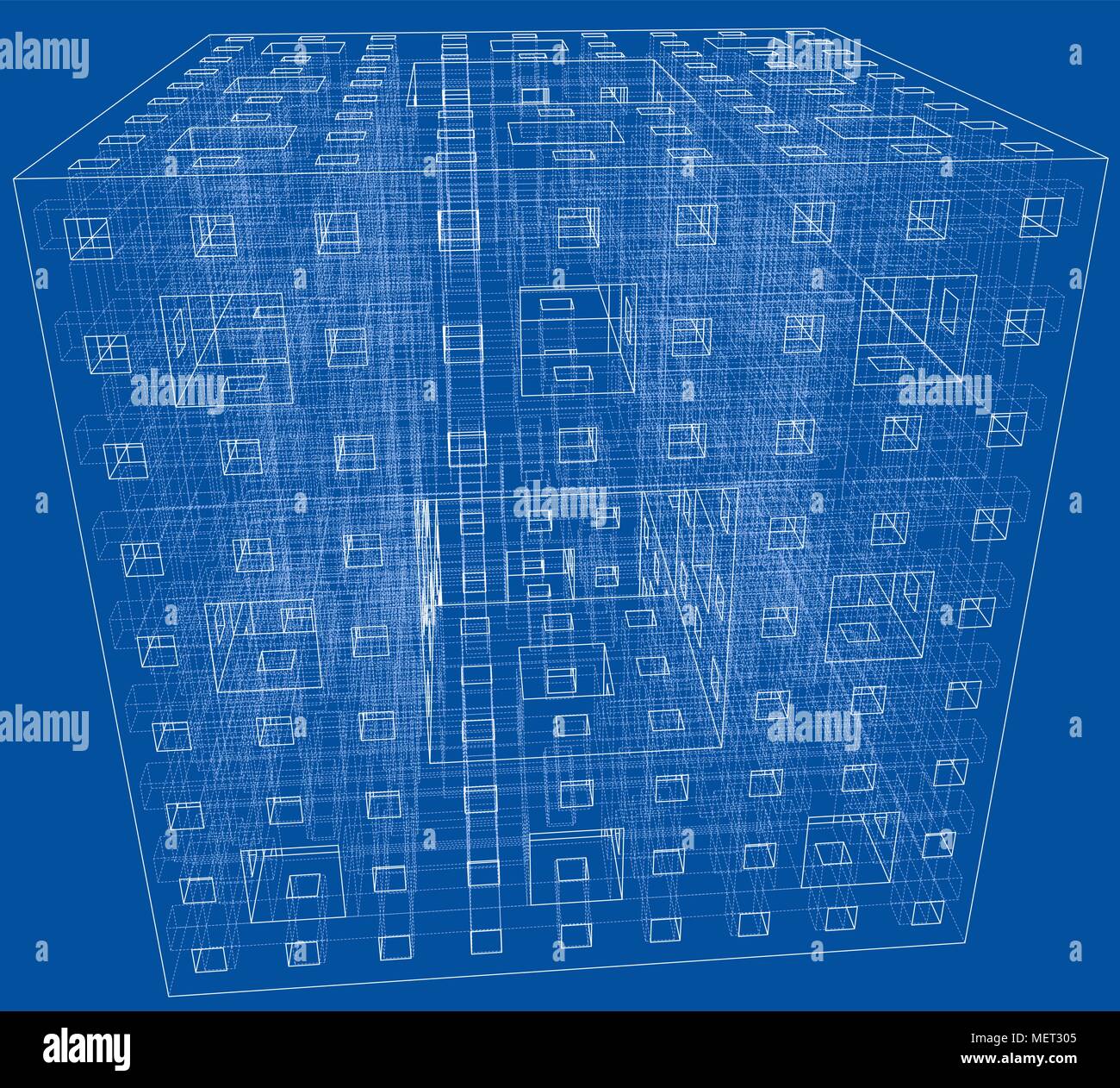 Abstract boxes outlined vector rendering of 3d Stock Vector Image & Art - Alamy