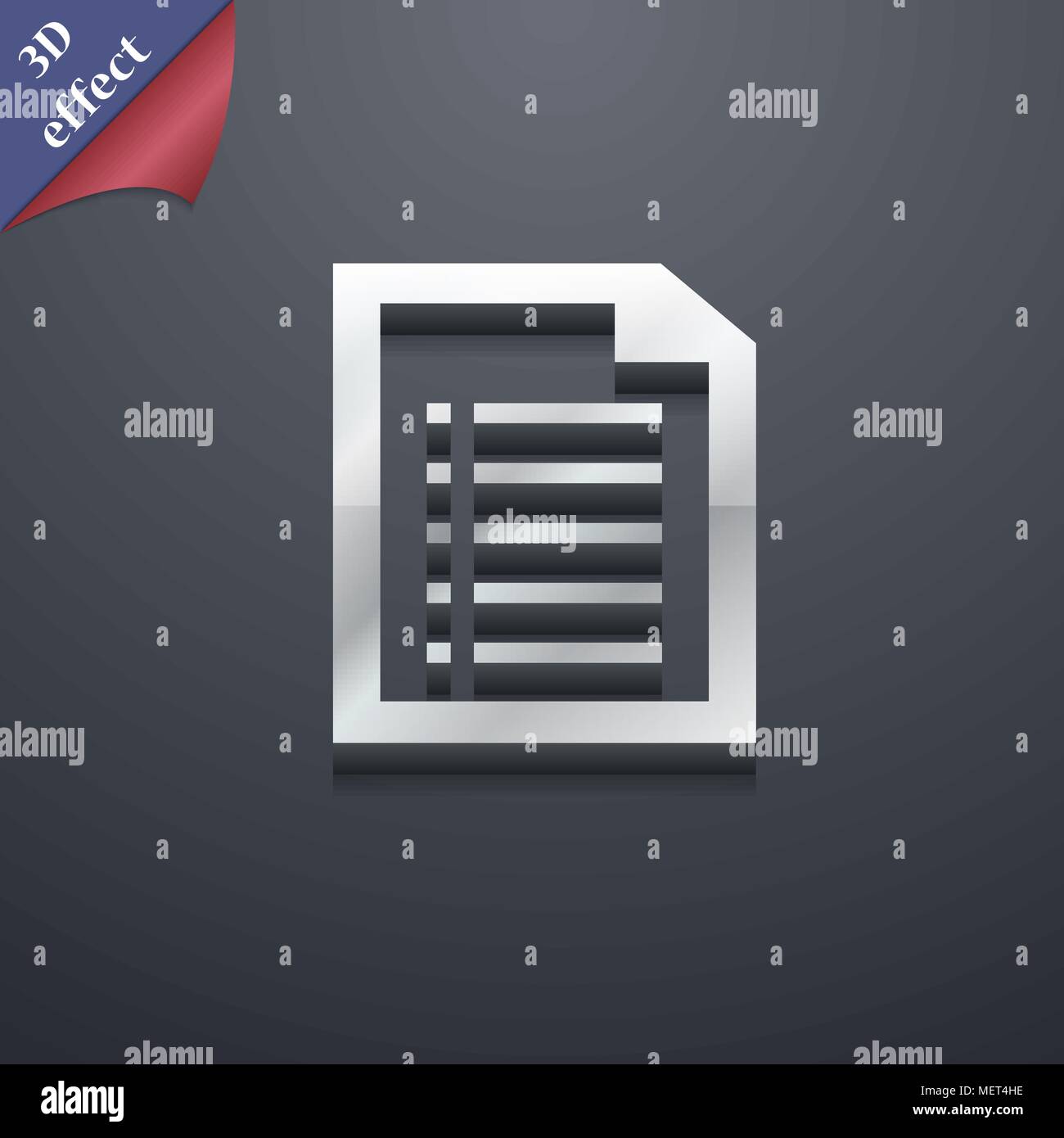 Text file icon symbol. 3D style. Trendy, modern design with space for ...