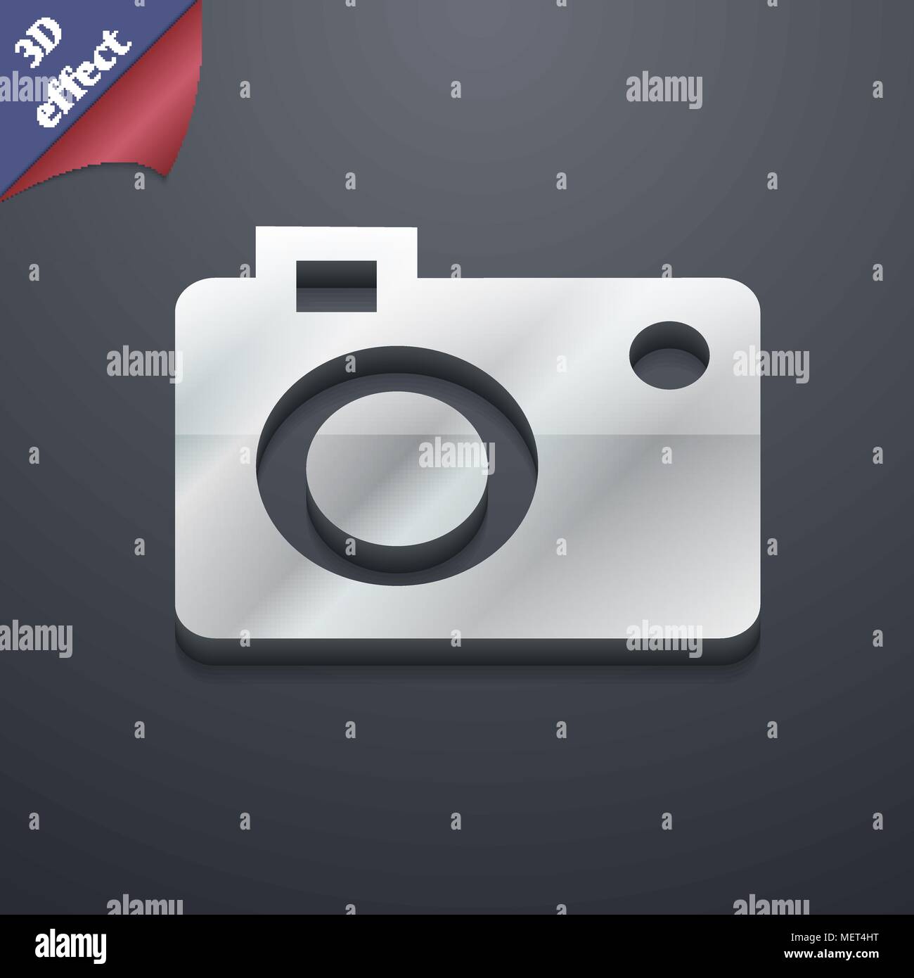 camera icon symbol. 3D style. Trendy, modern design with space for your ...
