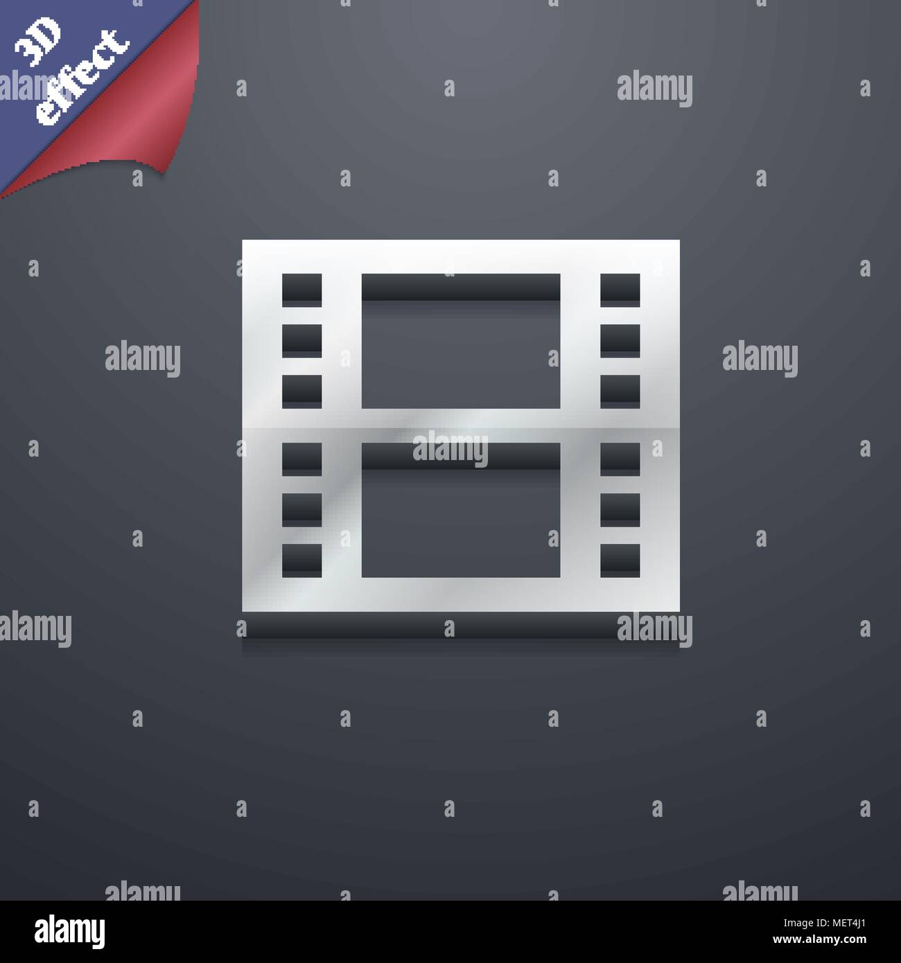 film icon symbol. 3D style. Trendy, modern design with space for your ...