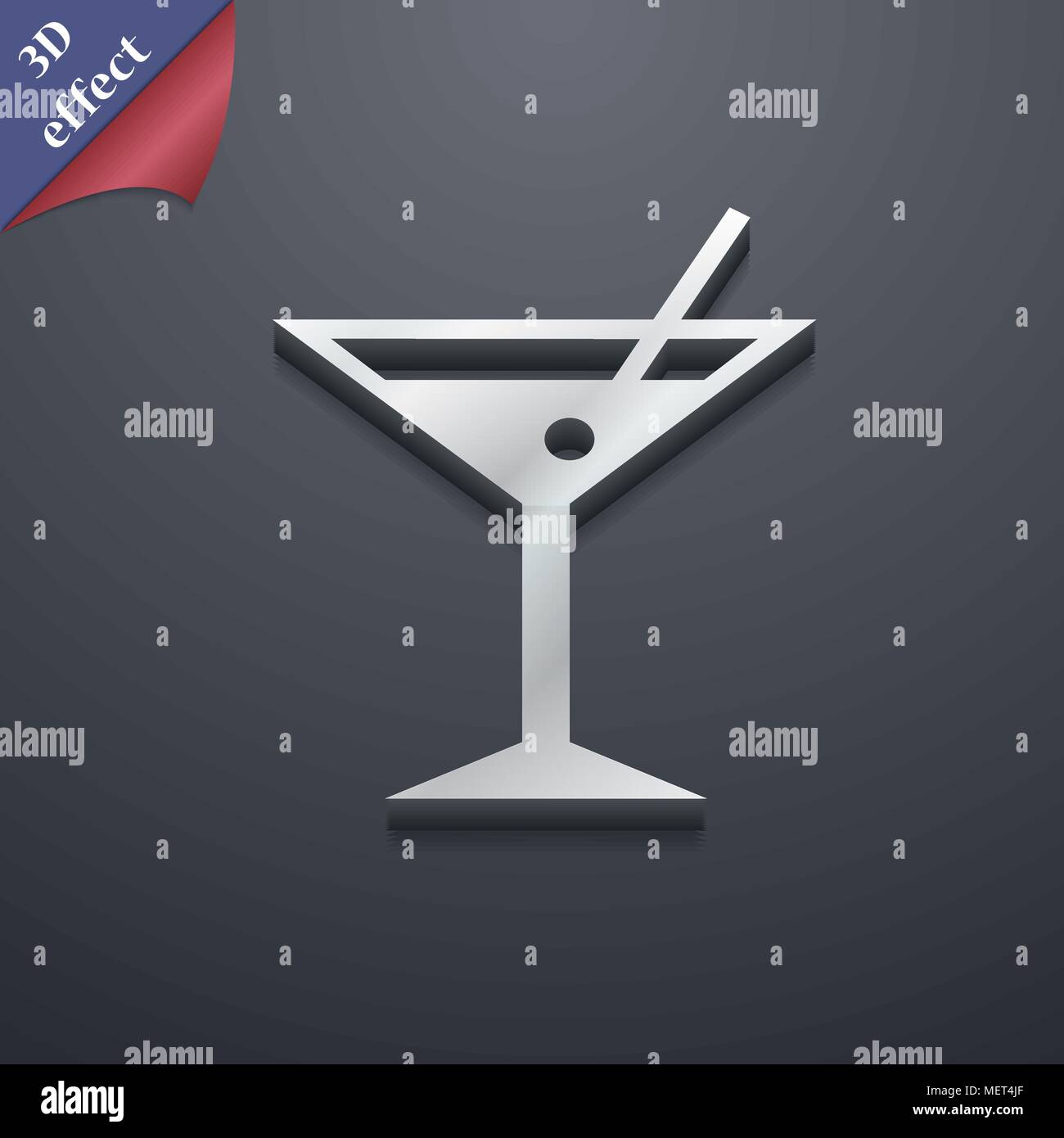 cocktail martini, Alcohol drink icon symbol. 3D style. Trendy, modern ...
