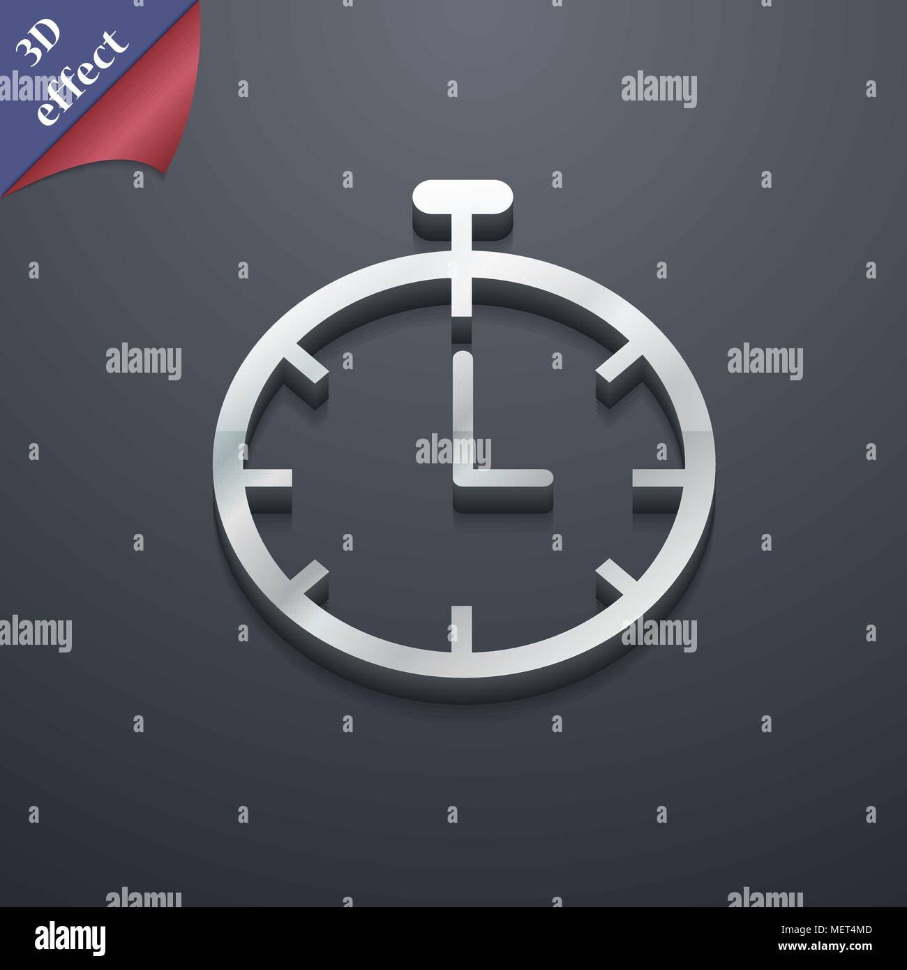 Stopwatch icon symbol. 3D style. Trendy, modern design with space for ...
