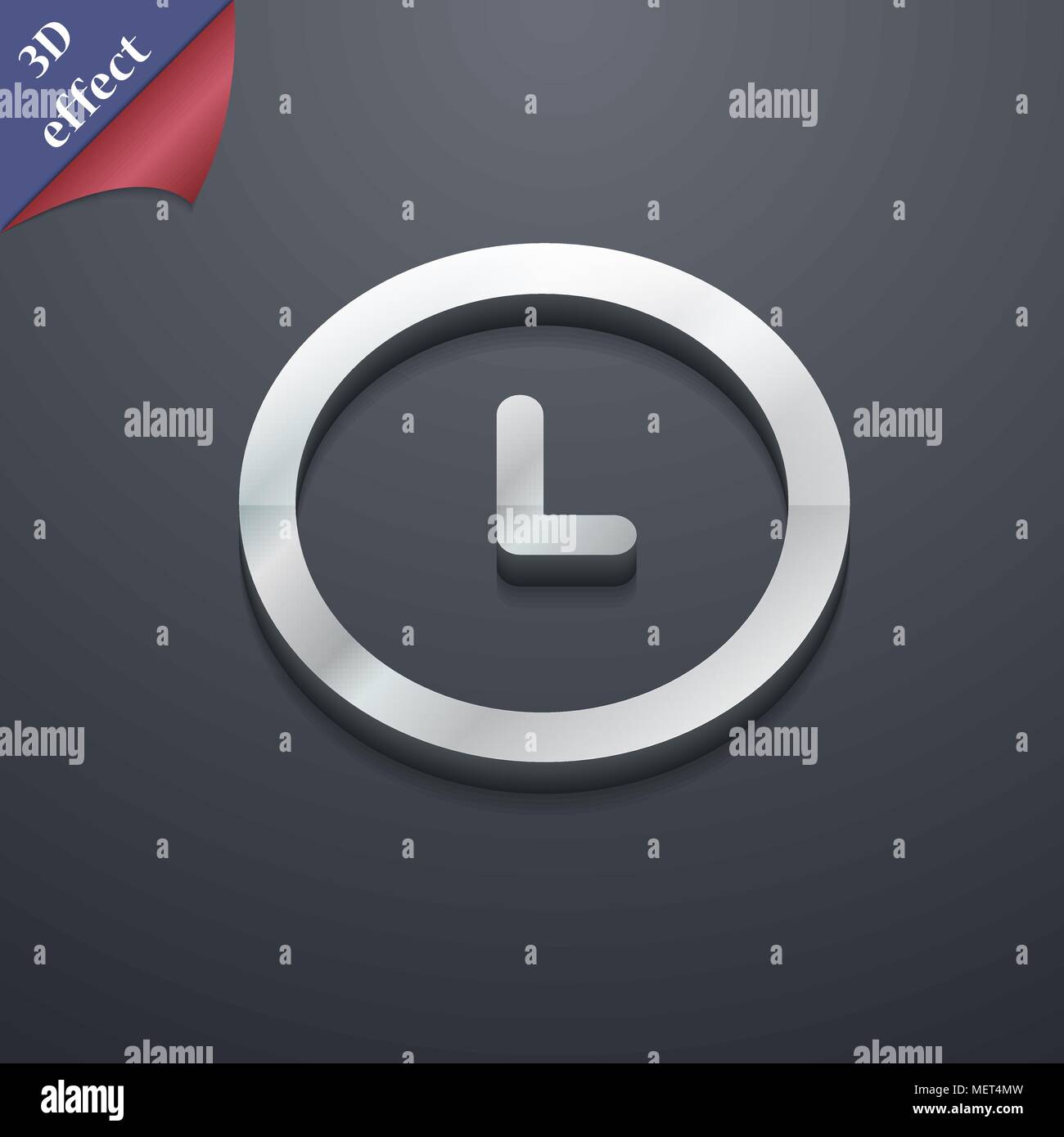clock icon symbol. 3D style. Trendy, modern design with space for your ...