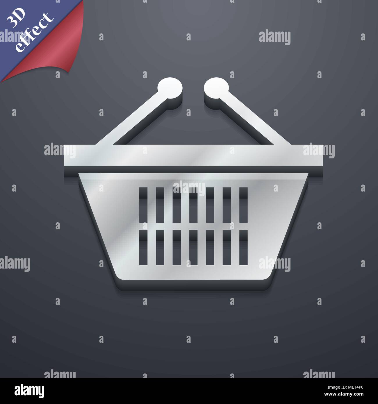 Shopping basket icon symbol. 3D style. Trendy, modern design with space ...