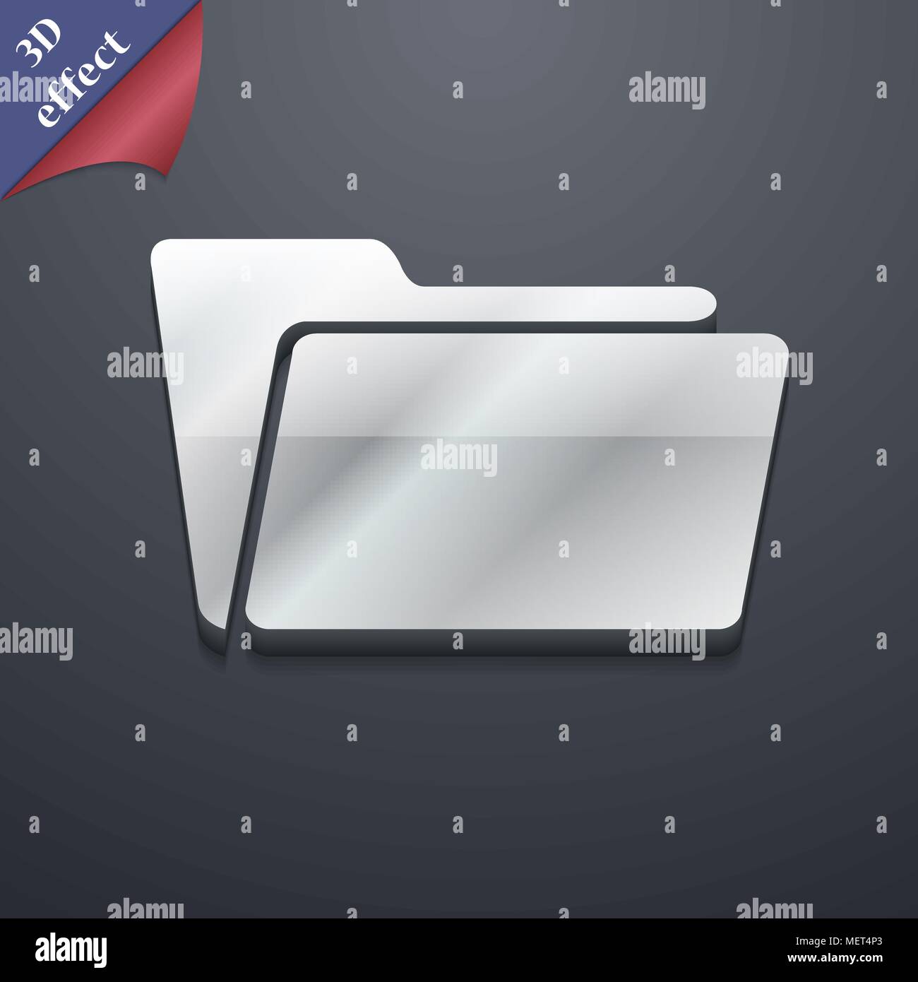 Folder icon symbol. 3D style. Trendy, modern design with space for your ...