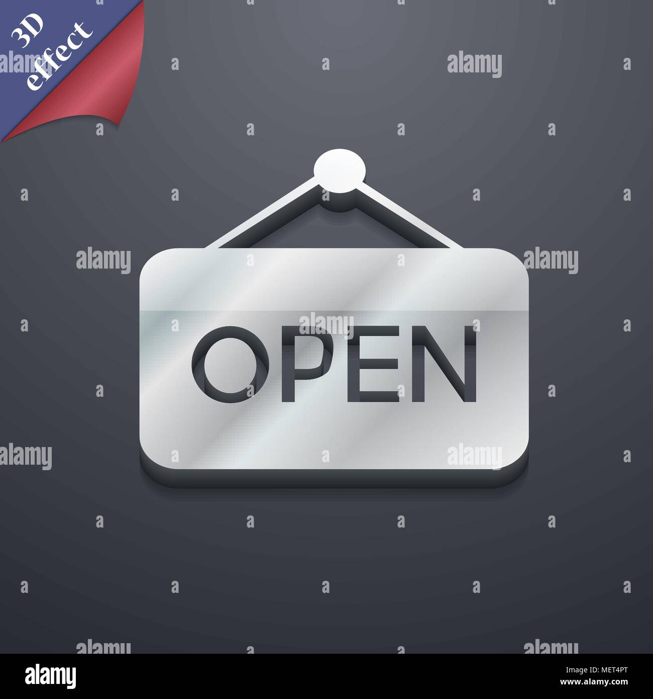 open icon symbol. 3D style. Trendy, modern design with space for your ...