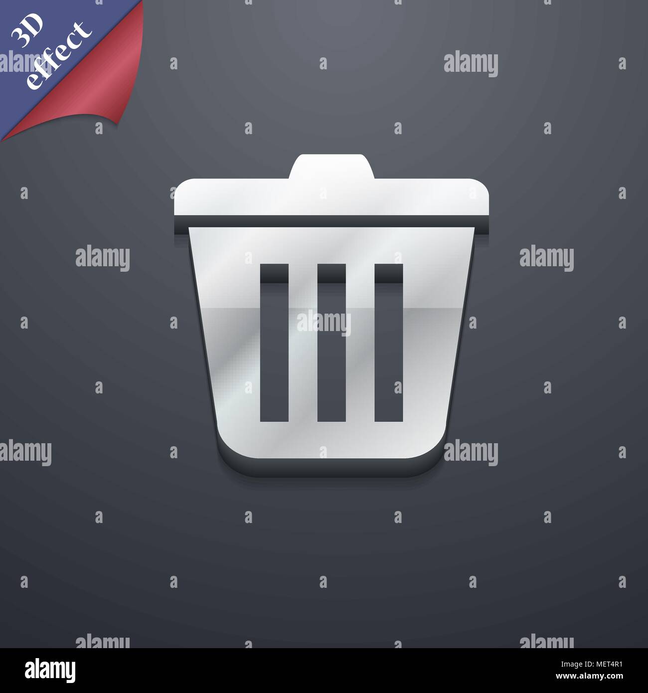 Bin icon symbol. 3D style. Trendy, modern design with space for your ...