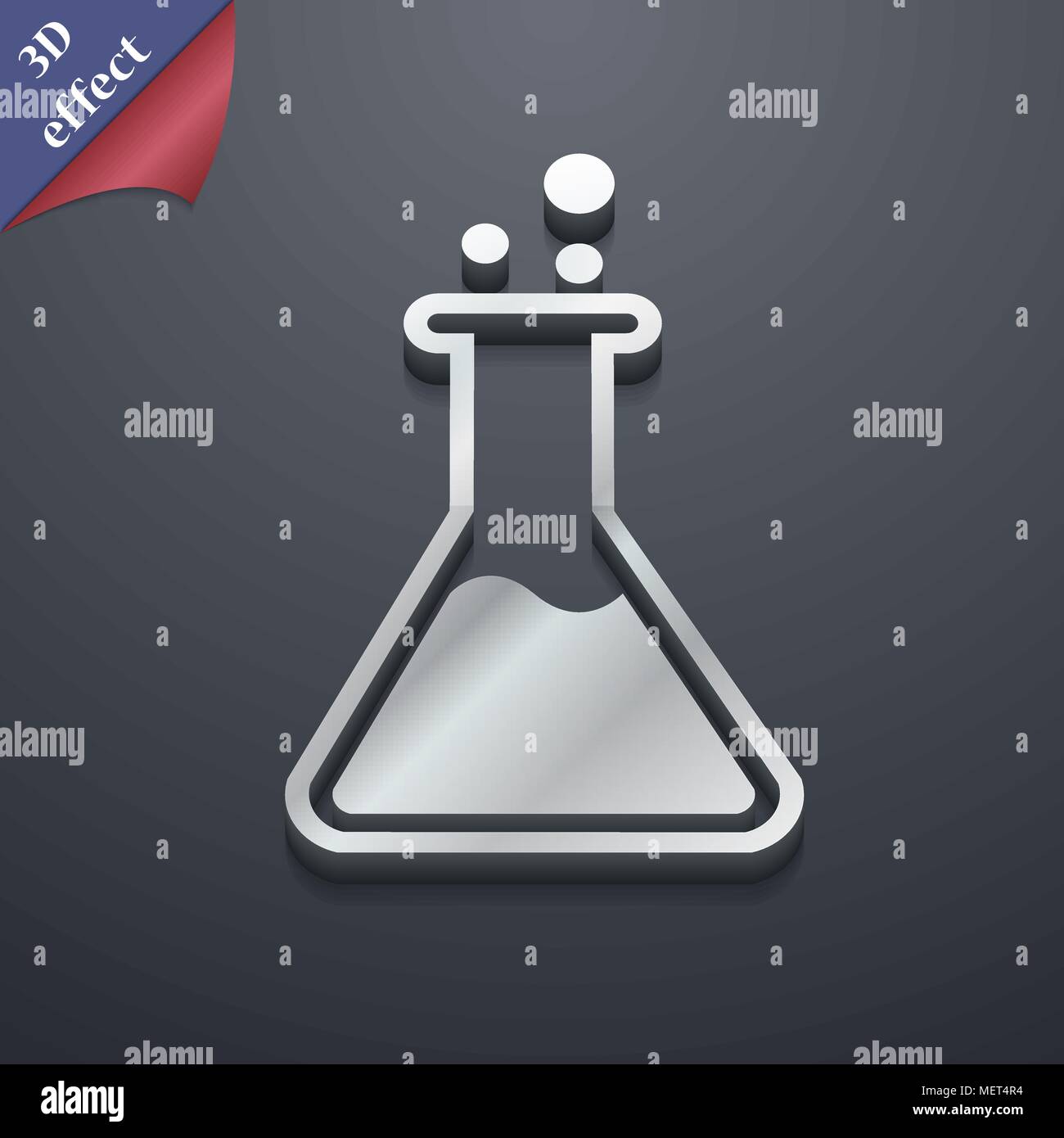 Flask icon symbol. 3D style. Trendy, modern design with space for your ...