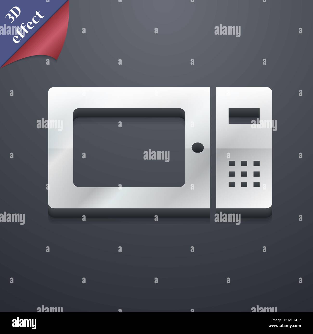 microwave icon symbol. 3D style. Trendy, modern design with space for ...