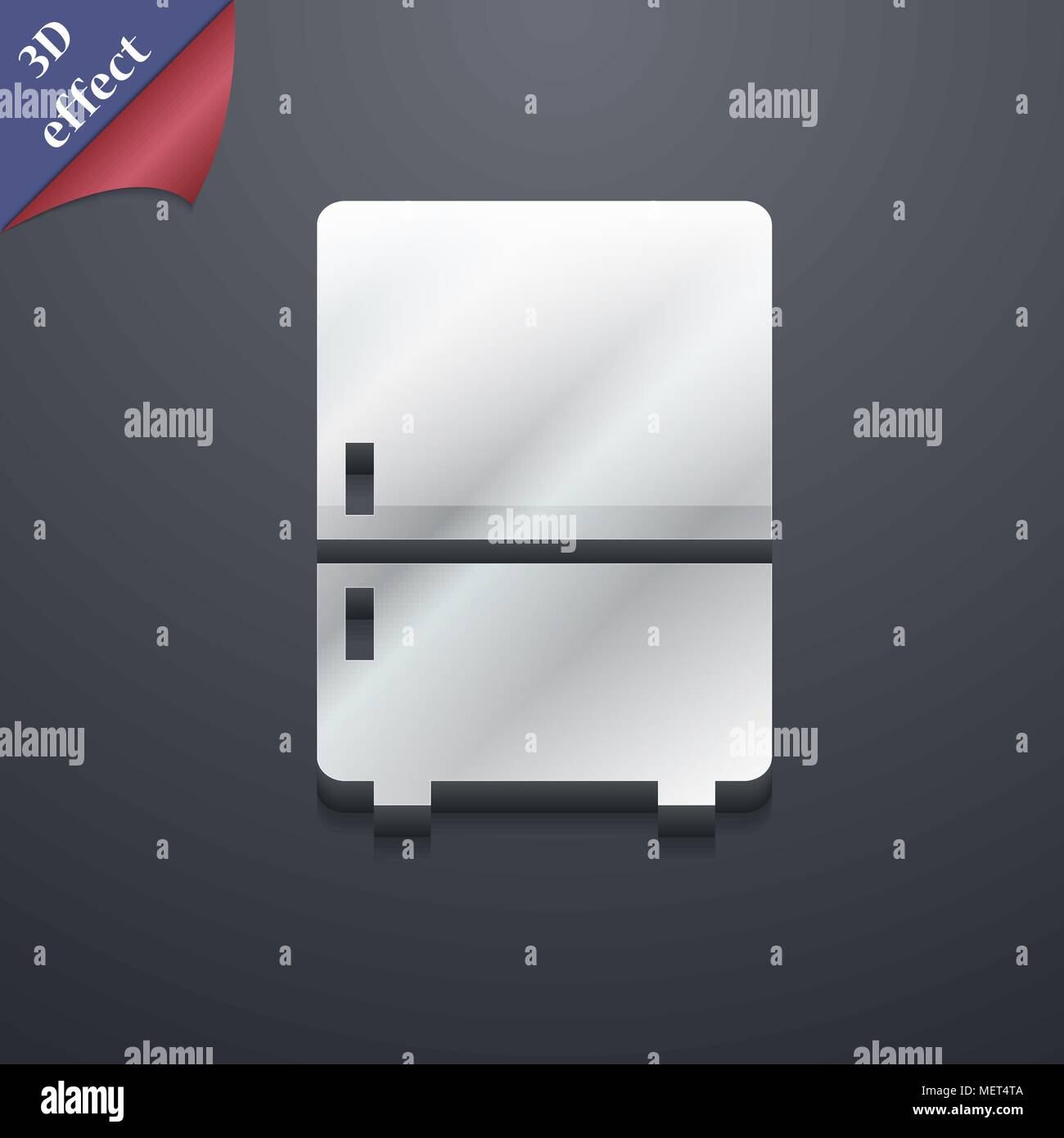 Refrigerator icon symbol. 3D style. Trendy, modern design with space ...