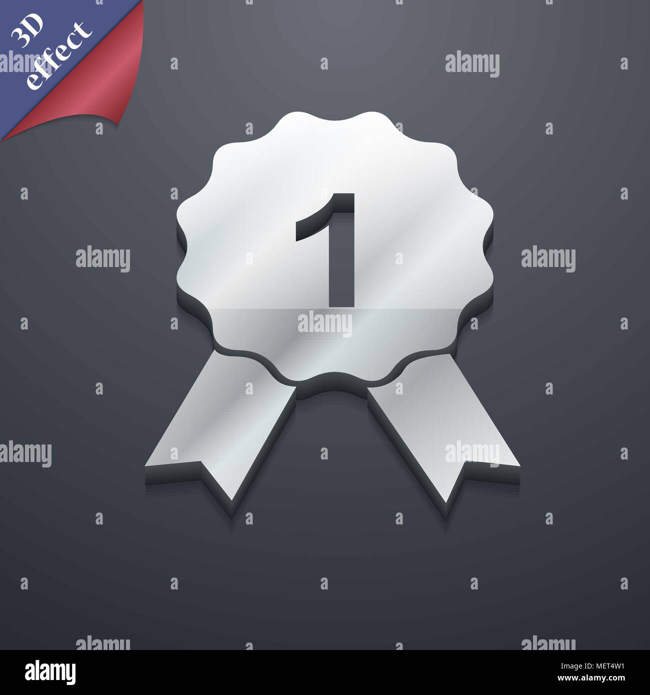 award medal icon symbol. 3D style. Trendy, modern design with space for ...