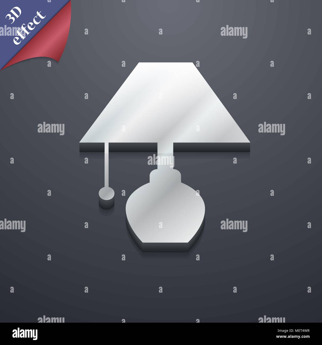 table lamp icon symbol. 3D style. Trendy, modern design with space for ...