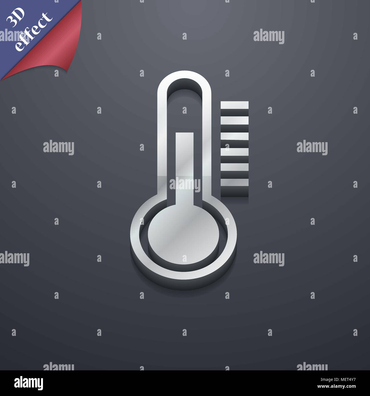 Thermometer icon symbol. 3D style. Trendy, modern design with space for ...