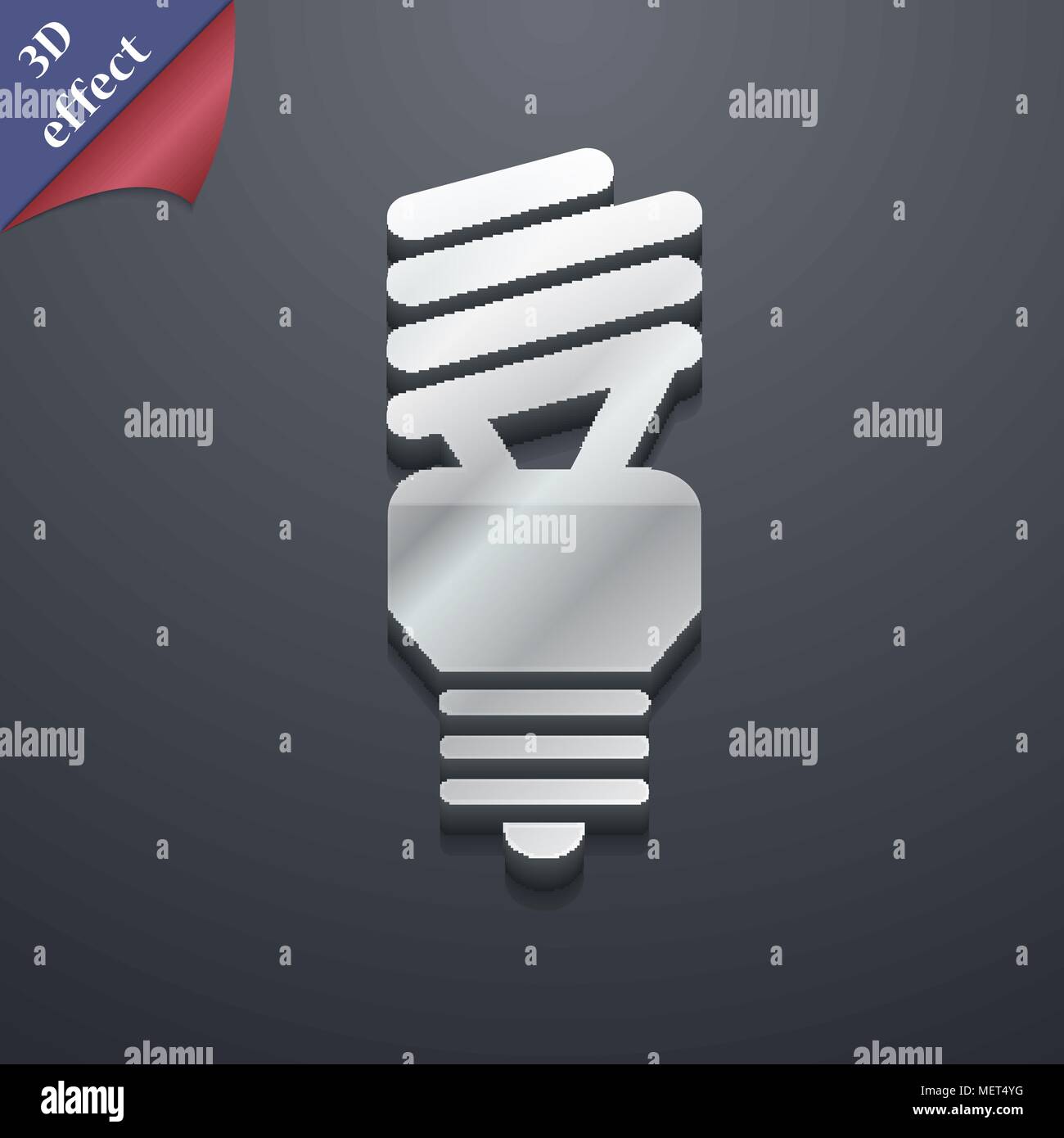 fluorescent lamp icon symbol. 3D style. Trendy, modern design with ...