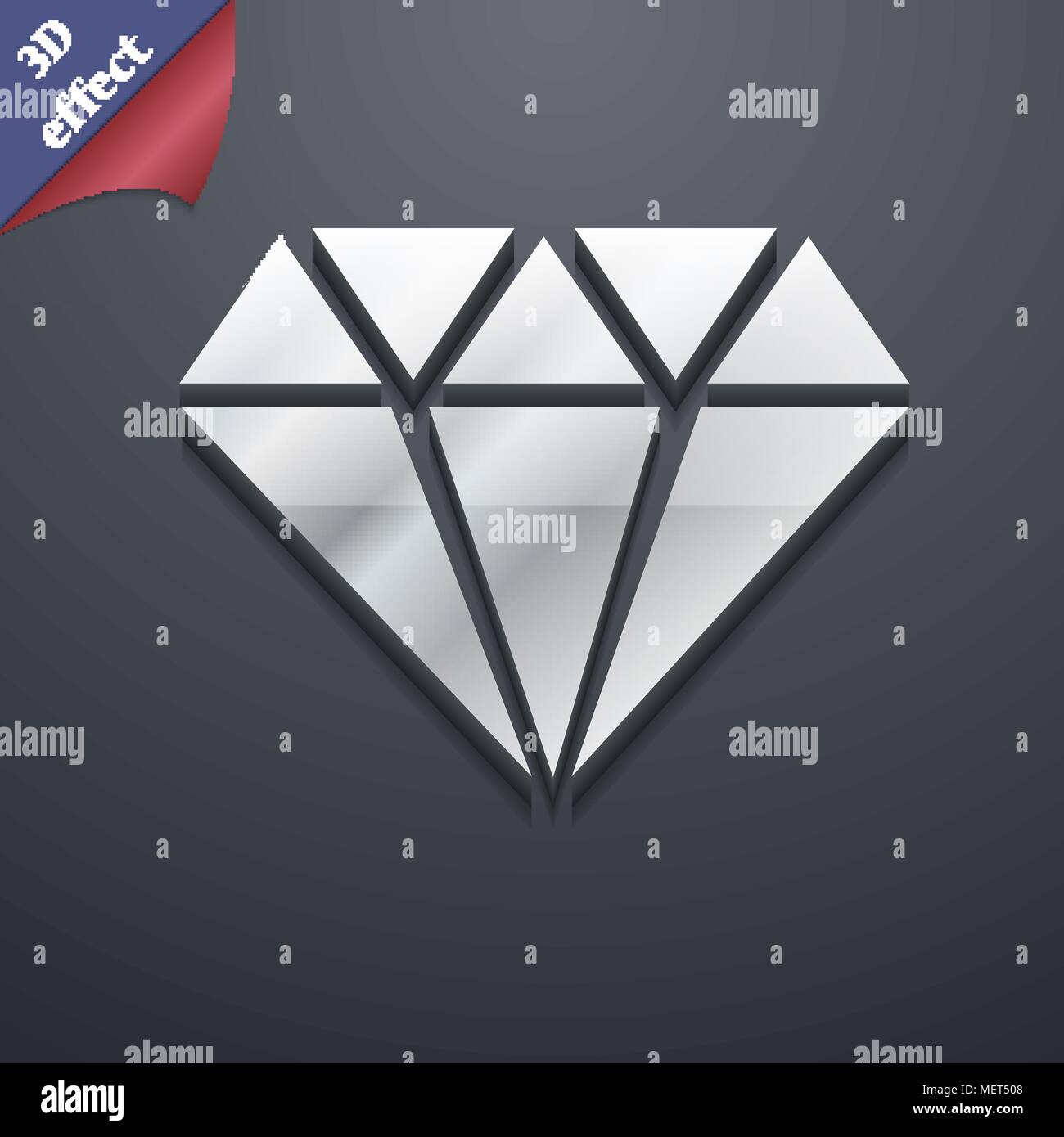 diamond icon symbol. 3D style. Trendy, modern design with space for ...