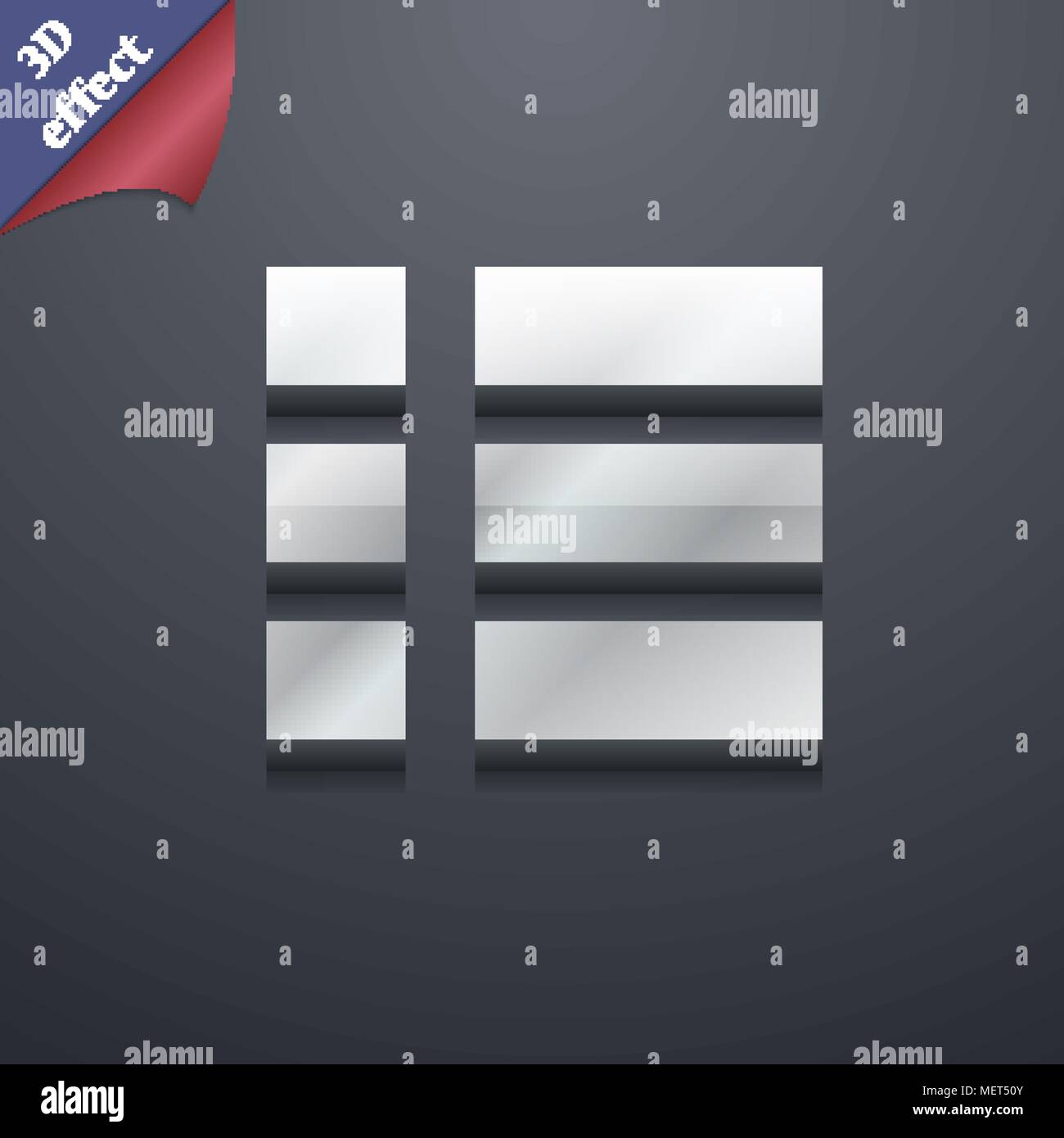 List menu, app icon symbol. 3D style. Trendy, modern design with space ...