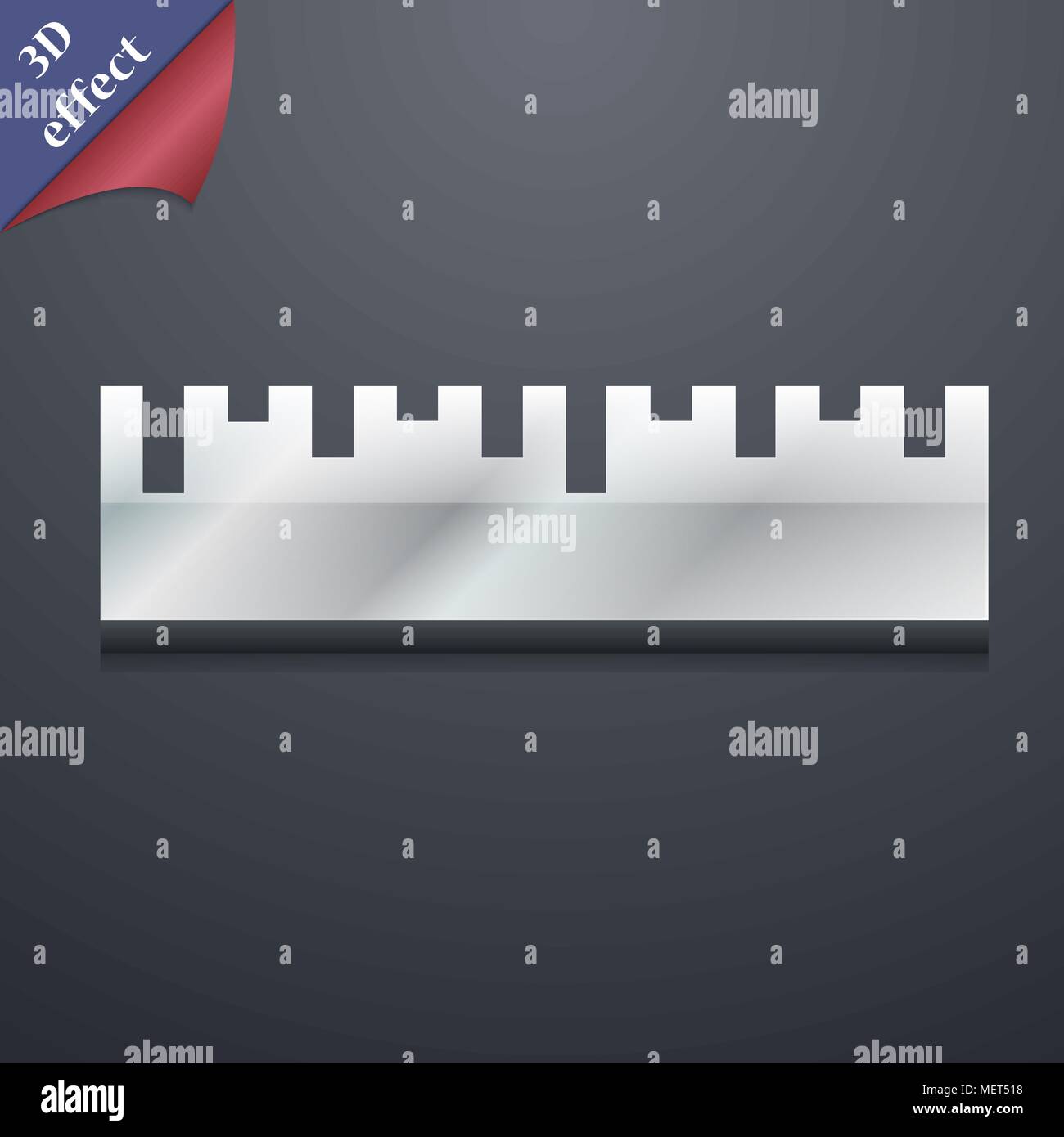 ruler icon symbol. 3D style. Trendy, modern design with space for your ...