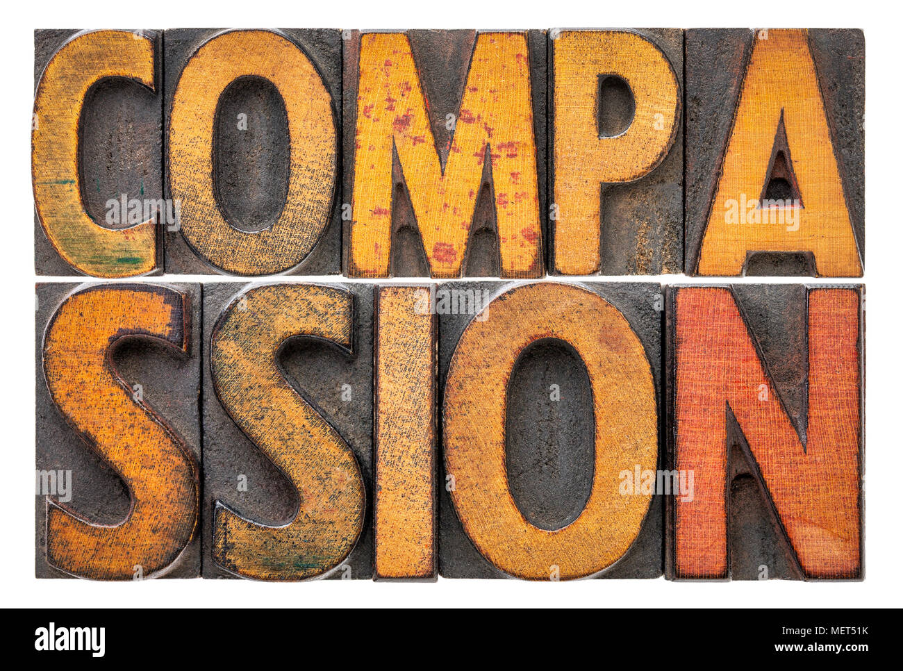 compassion - isolated word abstract in vintage letterpress wood type ...
