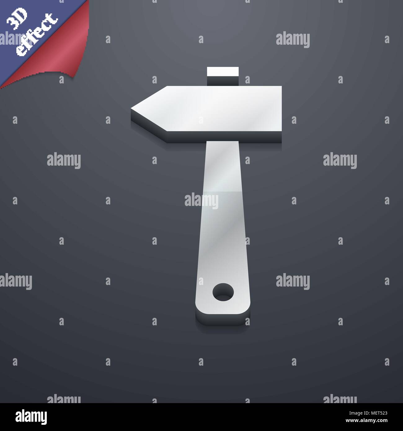 hammer icon symbol. 3D style. Trendy, modern design with space for your ...