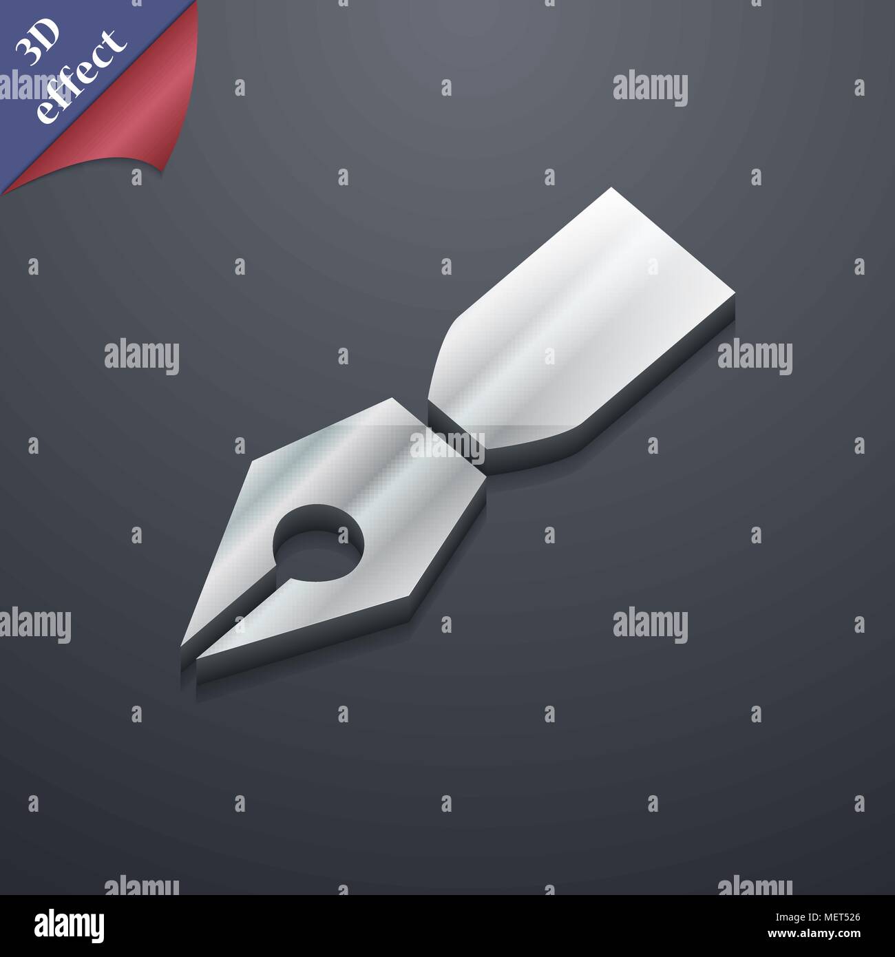 Pen icon symbol. 3D style. Trendy, modern design with space for your ...