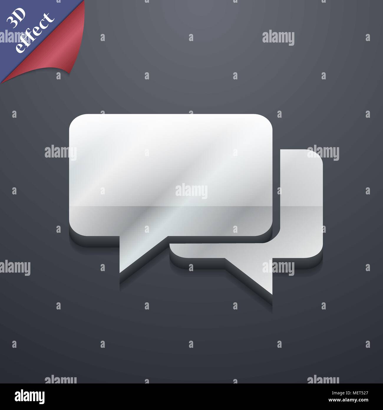 Speech bubbles icon symbol. 3D style. Trendy, modern design with space ...
