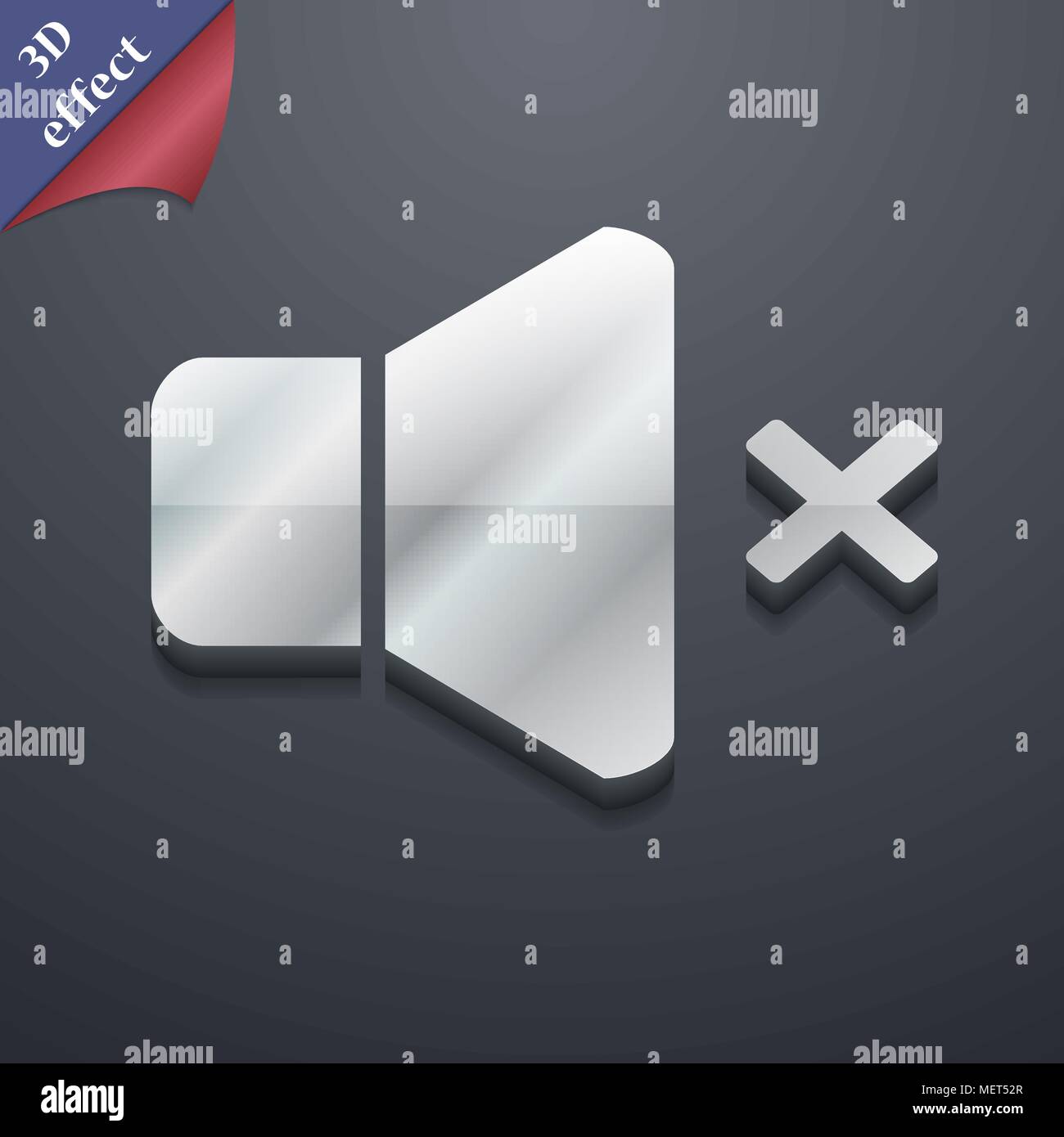 No Volume icon symbol. 3D style. Trendy, modern design with space for ...