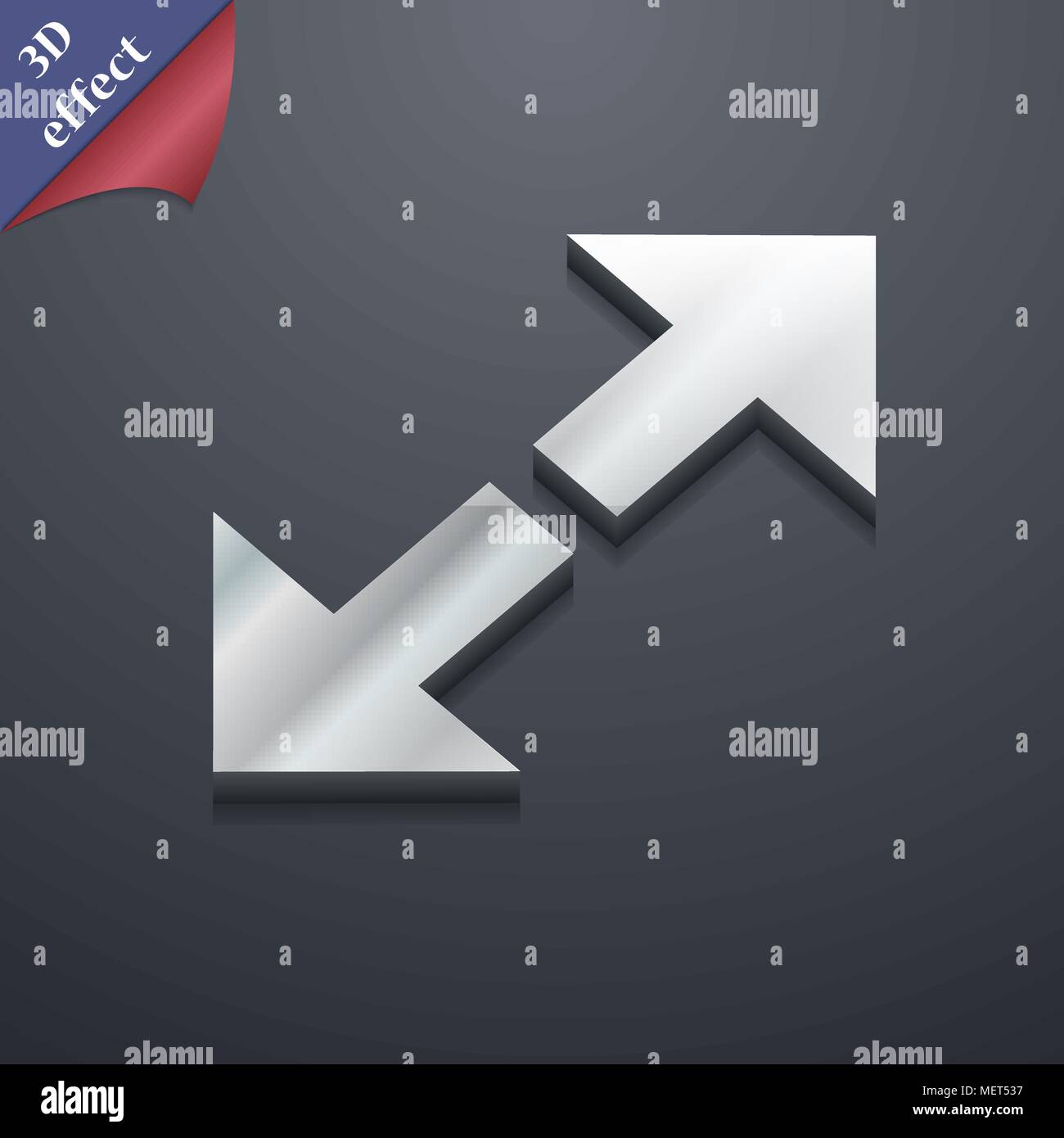 Full screen icon symbol. 3D style. Trendy, modern design with space for ...