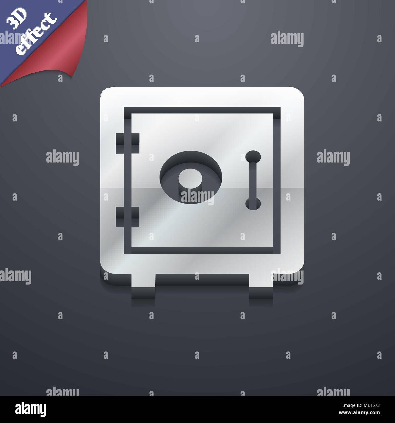 safe icon symbol. 3D style. Trendy, modern design with space for your ...