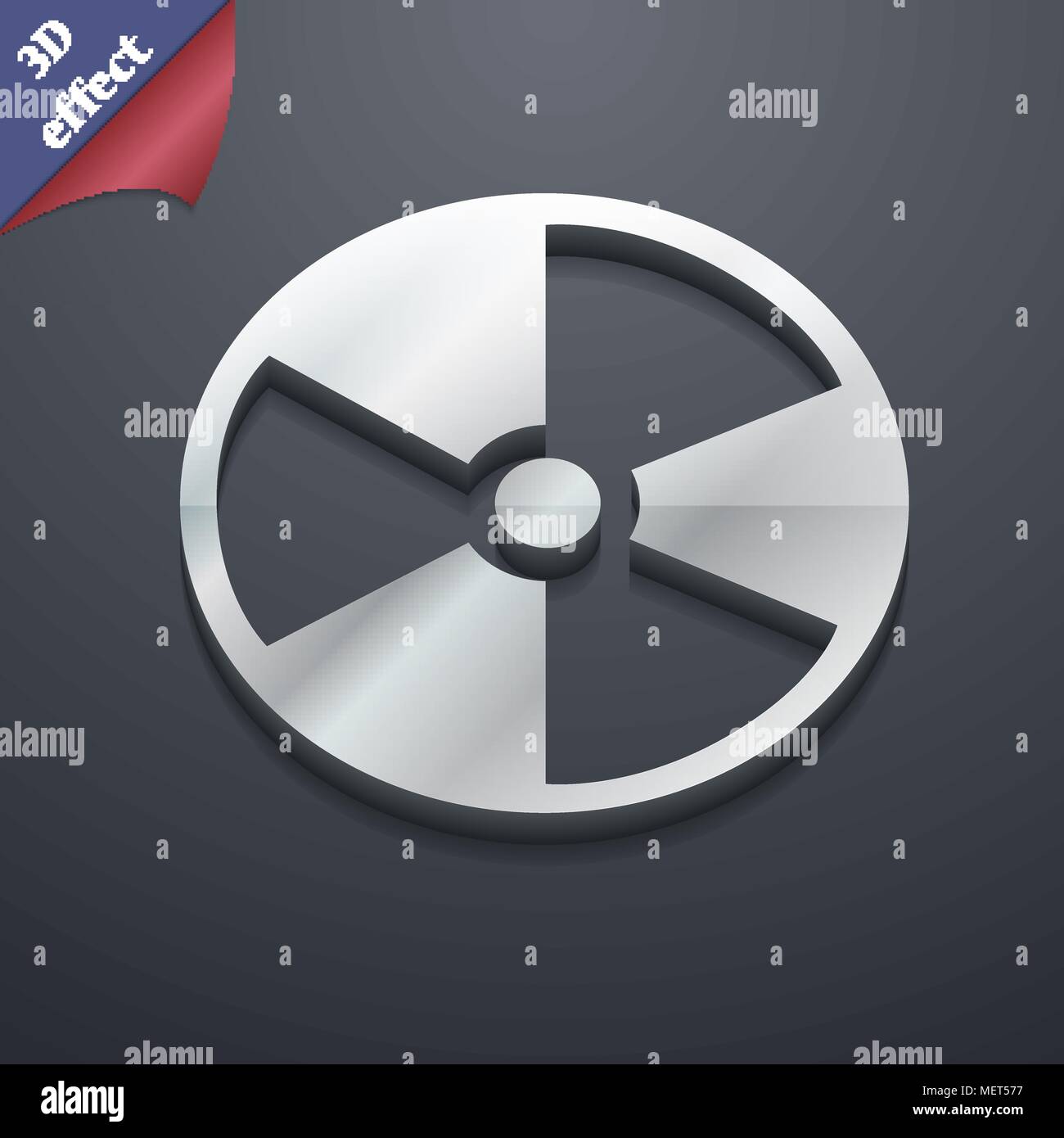 radioactive icon symbol. 3D style. Trendy, modern design with space for ...