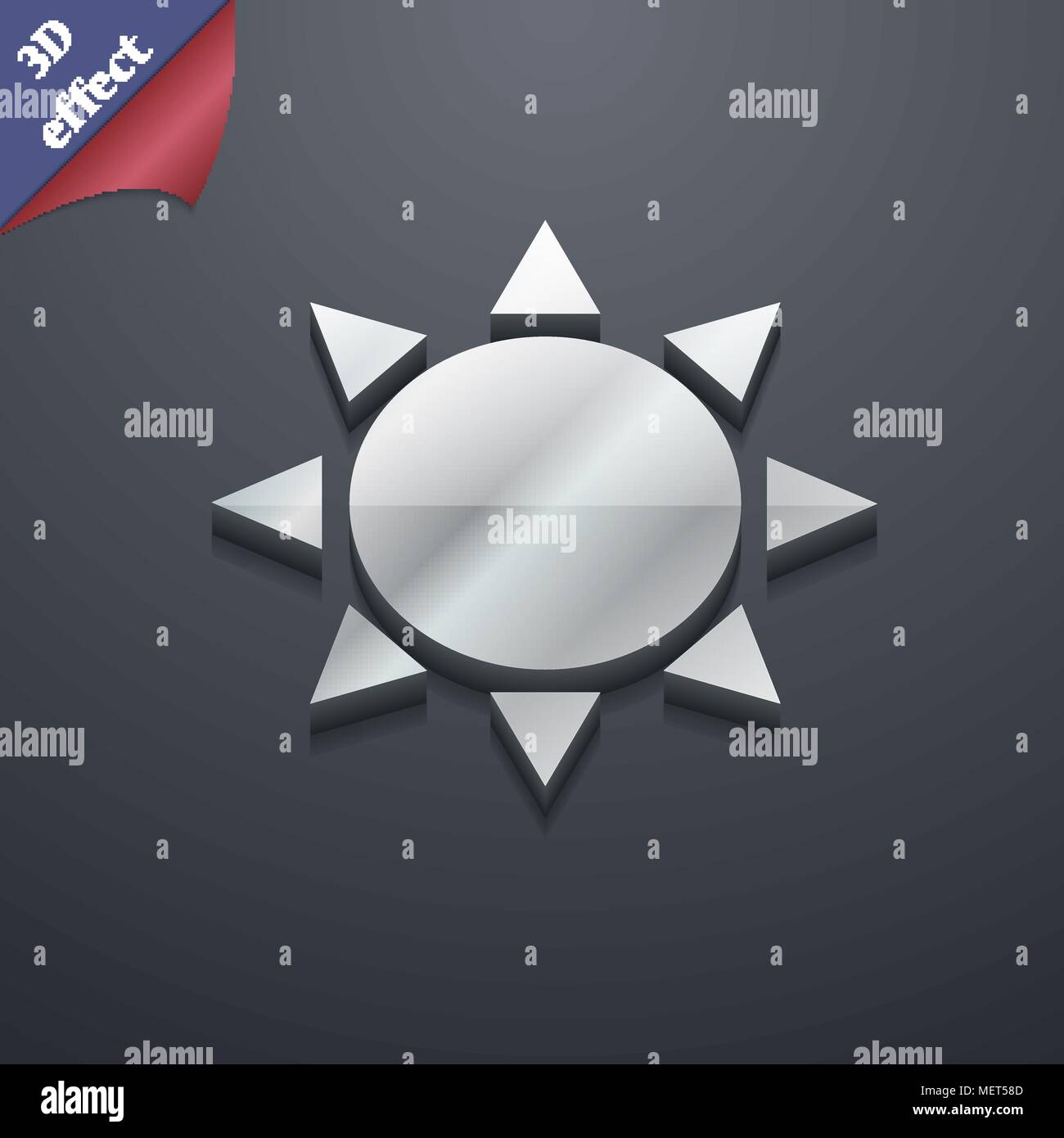 Sun icon symbol. 3D style. Trendy, modern design with space for your ...