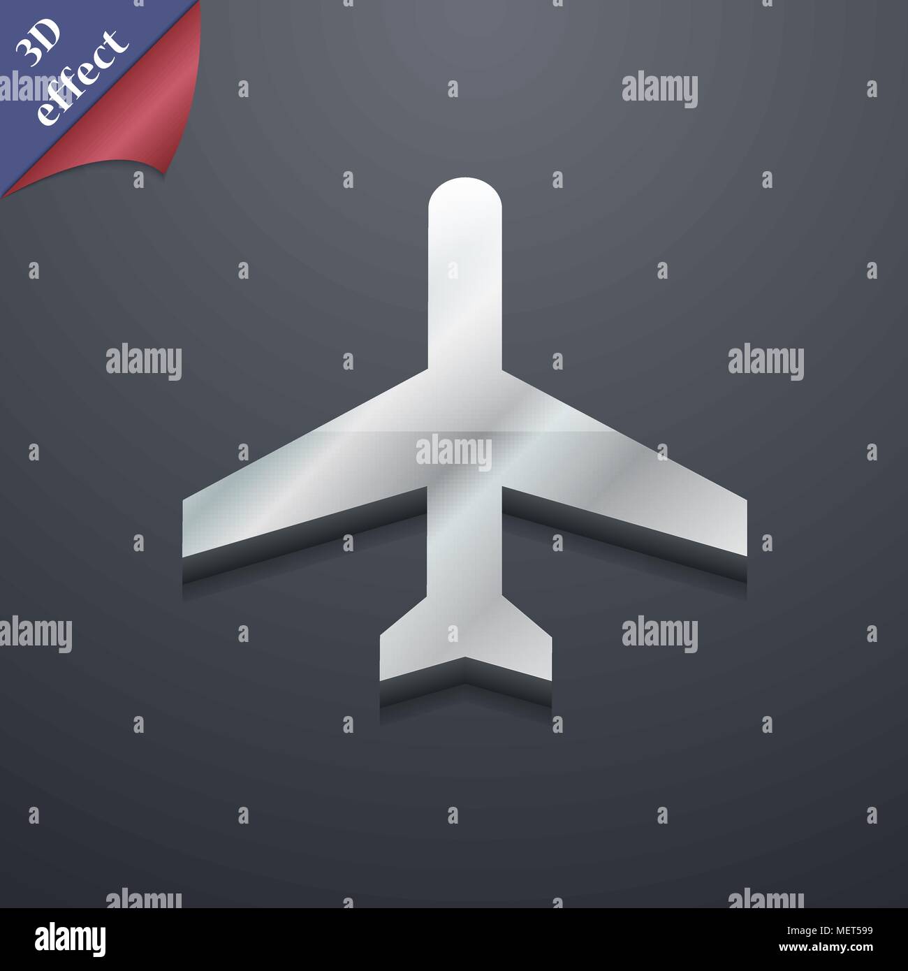 Plane icon symbol. 3D style. Trendy, modern design with space for your ...