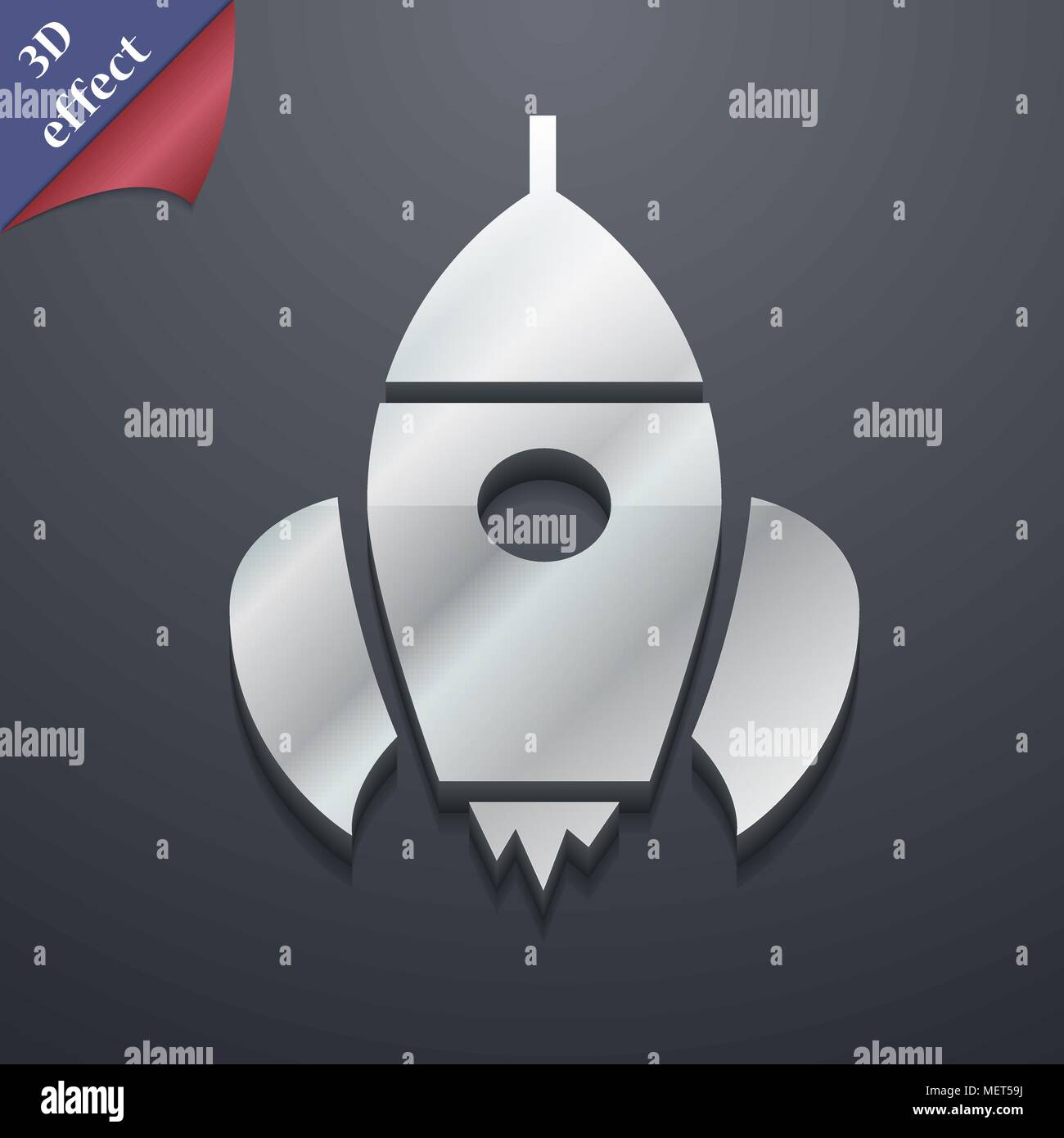 Rocket icon symbol. 3D style. Trendy, modern design with space for your ...