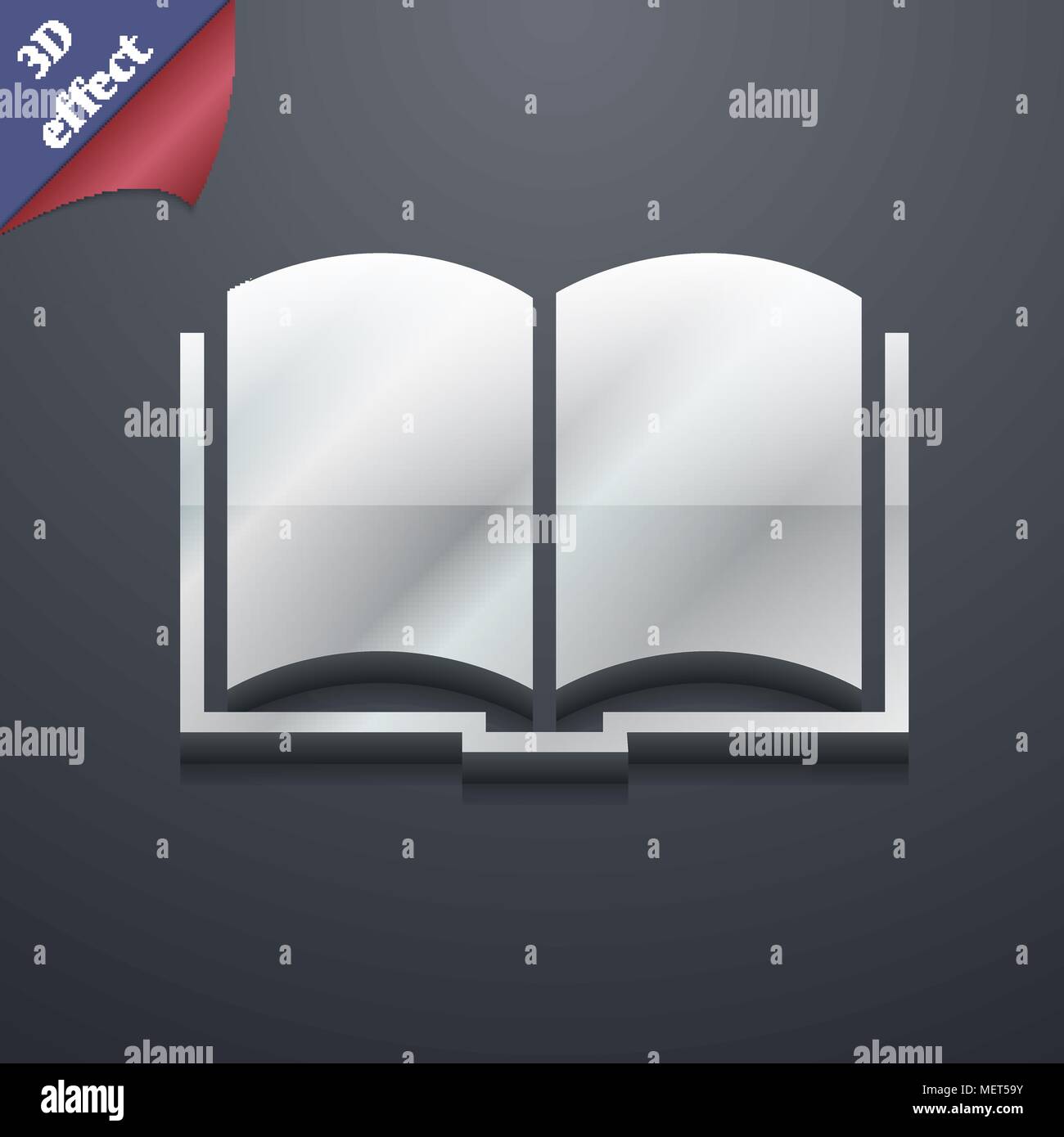 Book icon symbol. 3D style. Trendy, modern design with space for your ...
