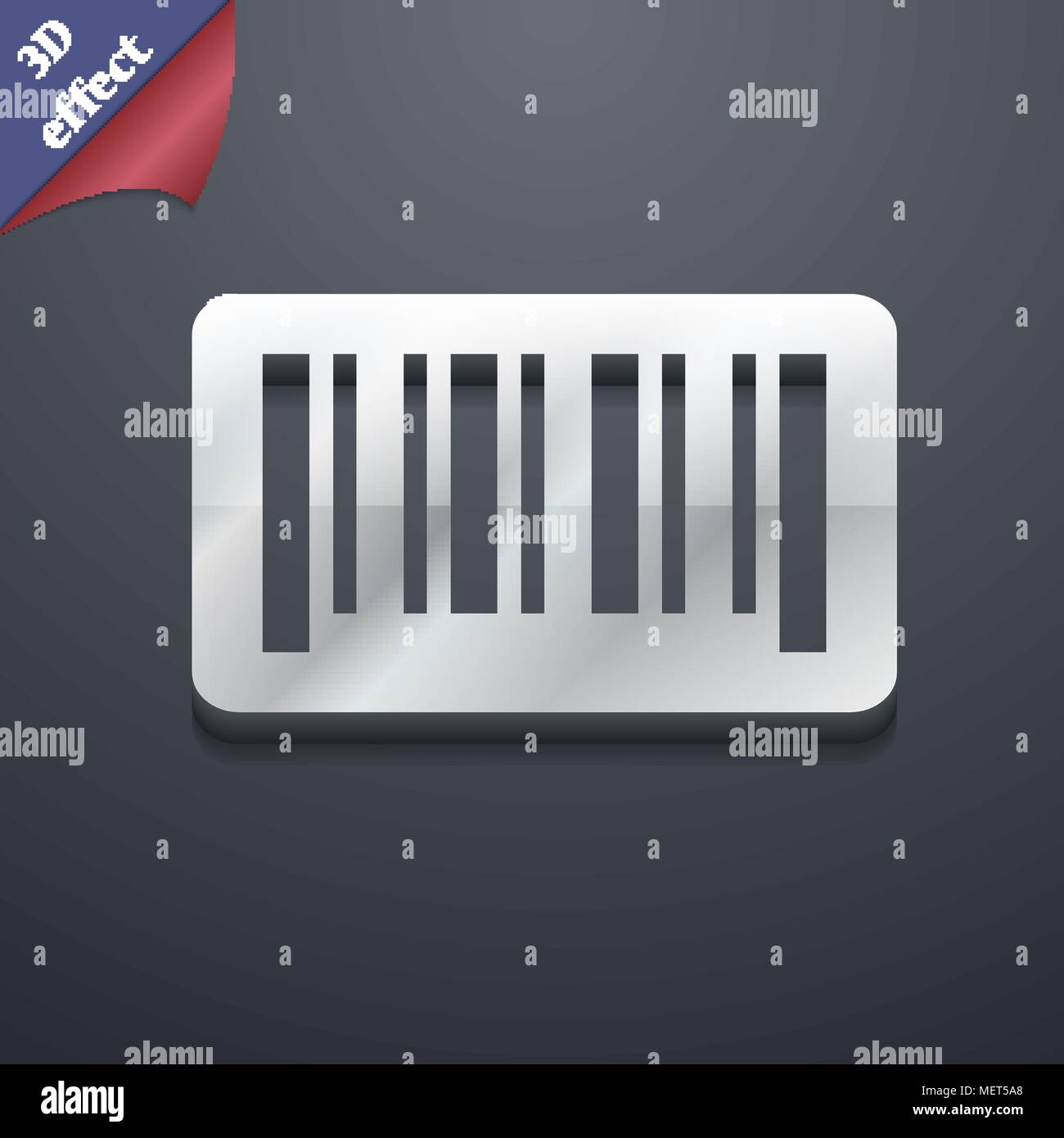 barcode icon symbol. 3D style. Trendy, modern design with space for ...