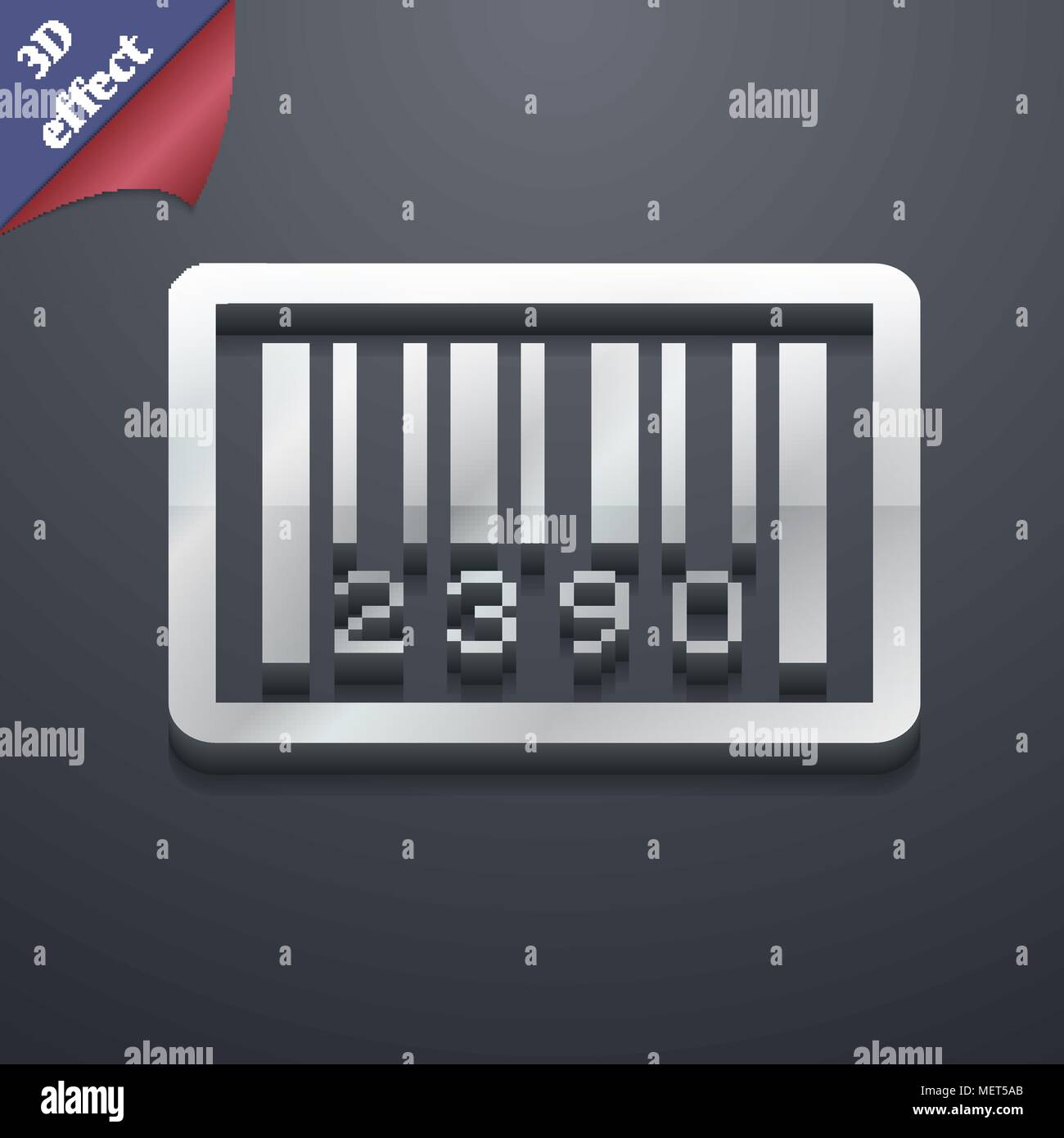 barcode icon symbol. 3D style. Trendy, modern design with space for your text Vector ...