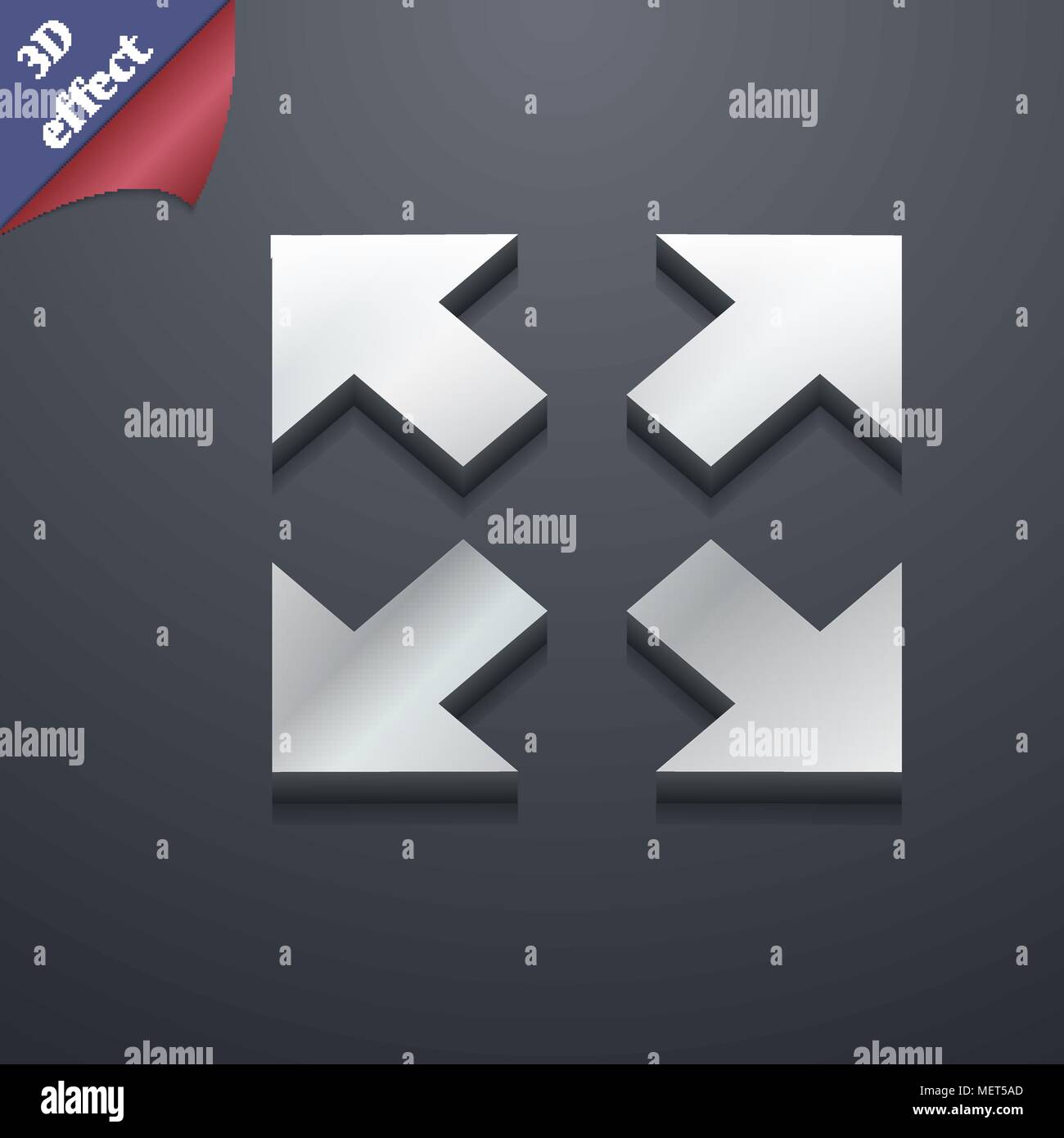 Full screen icon symbol. 3D style. Trendy, modern design with space for ...
