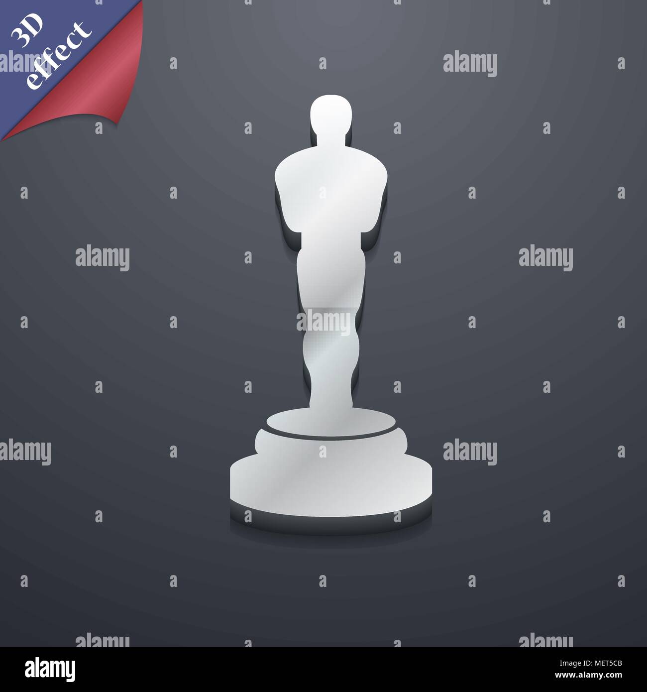 Oscar statuette icon symbol. 3D style. Trendy, modern design with space ...