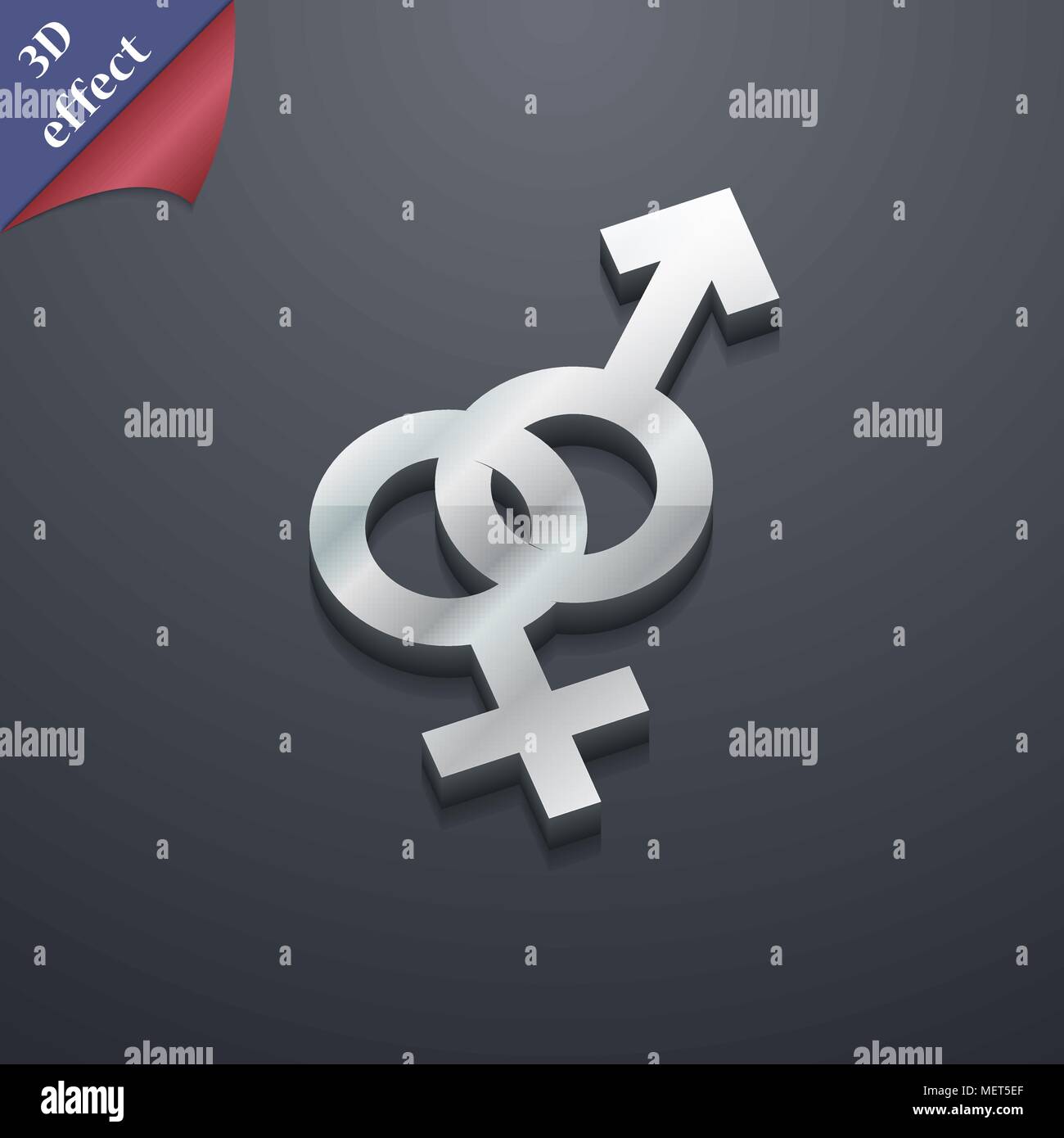 Male and female icon symbol. 3D style. Trendy, modern design with space ...