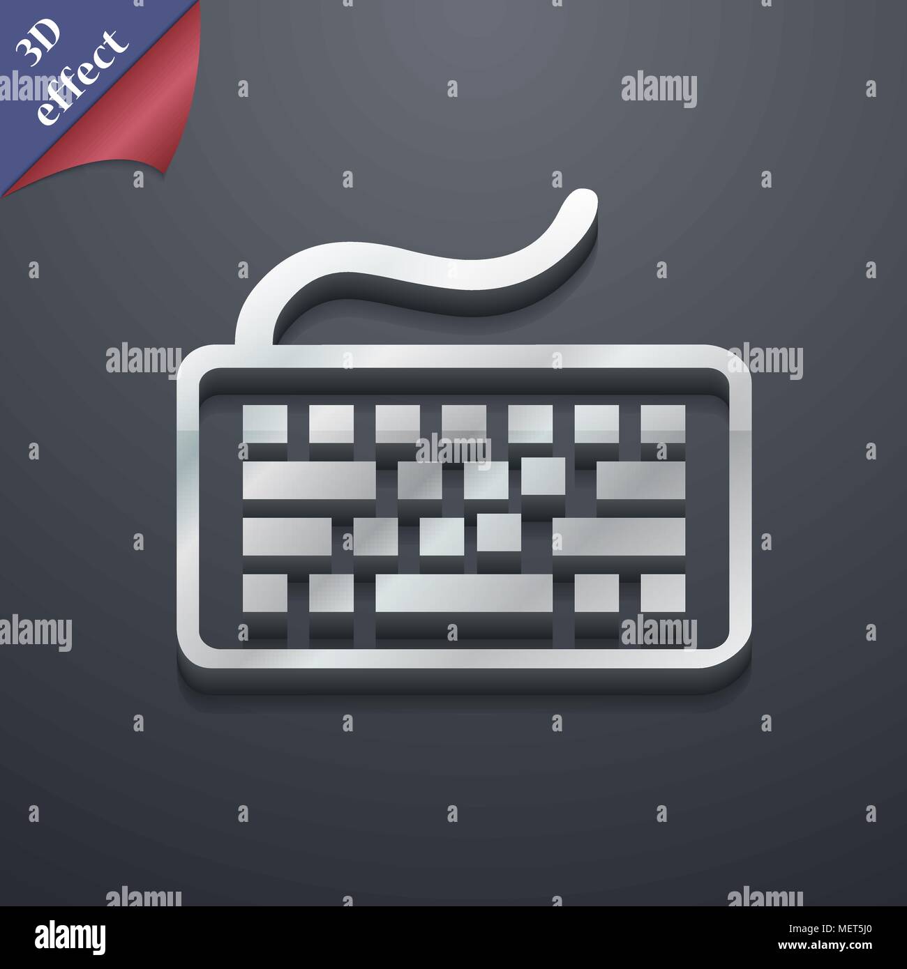 Keyboard icon symbol. 3D style. Trendy, modern design with space for ...