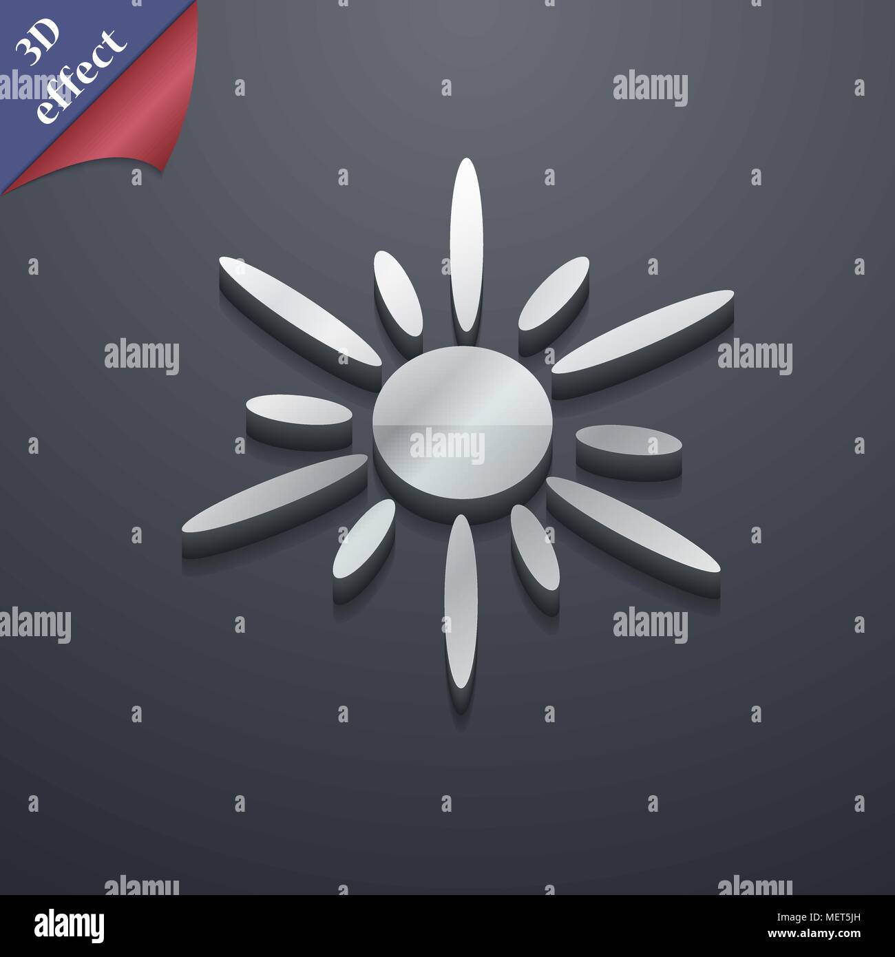 Sun icon symbol. 3D style. Trendy, modern design with space for your ...