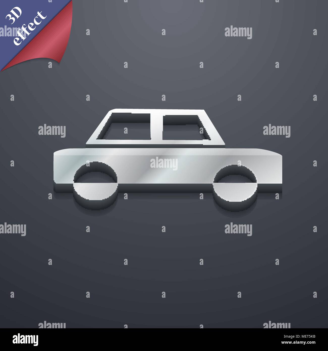 Car icon symbol. 3D style. Trendy, modern design with space for your ...