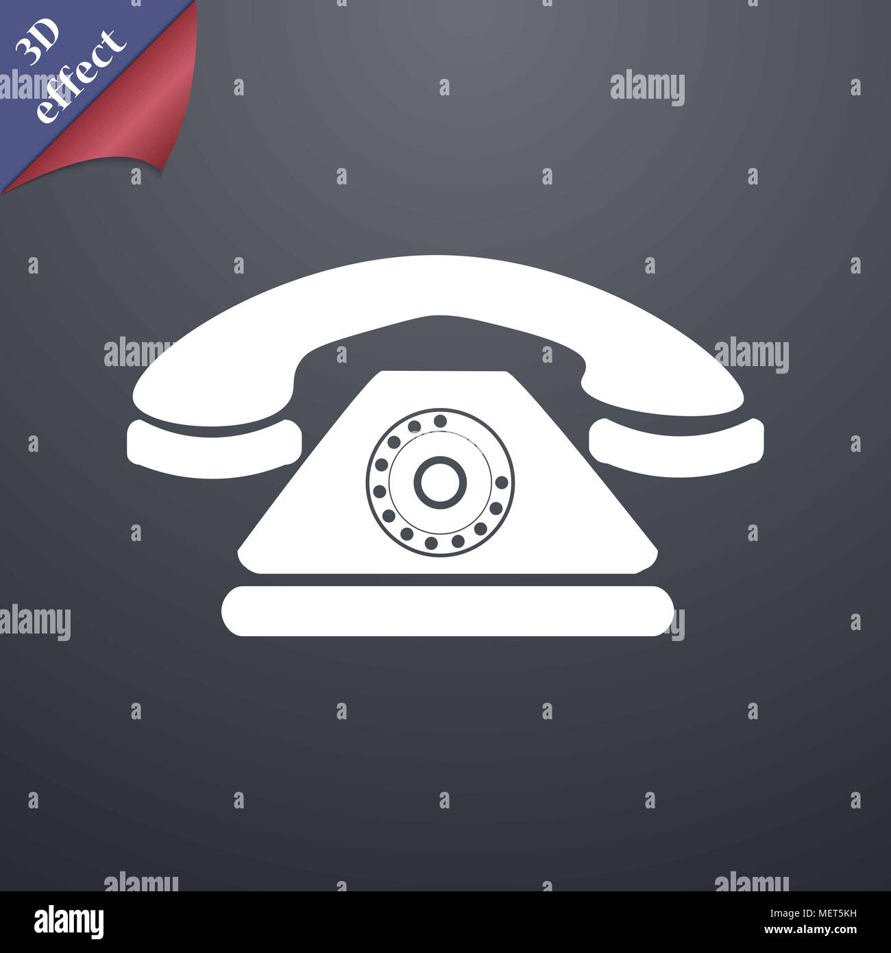 Retro telephone icon symbol. 3D style. Trendy, modern design with space ...