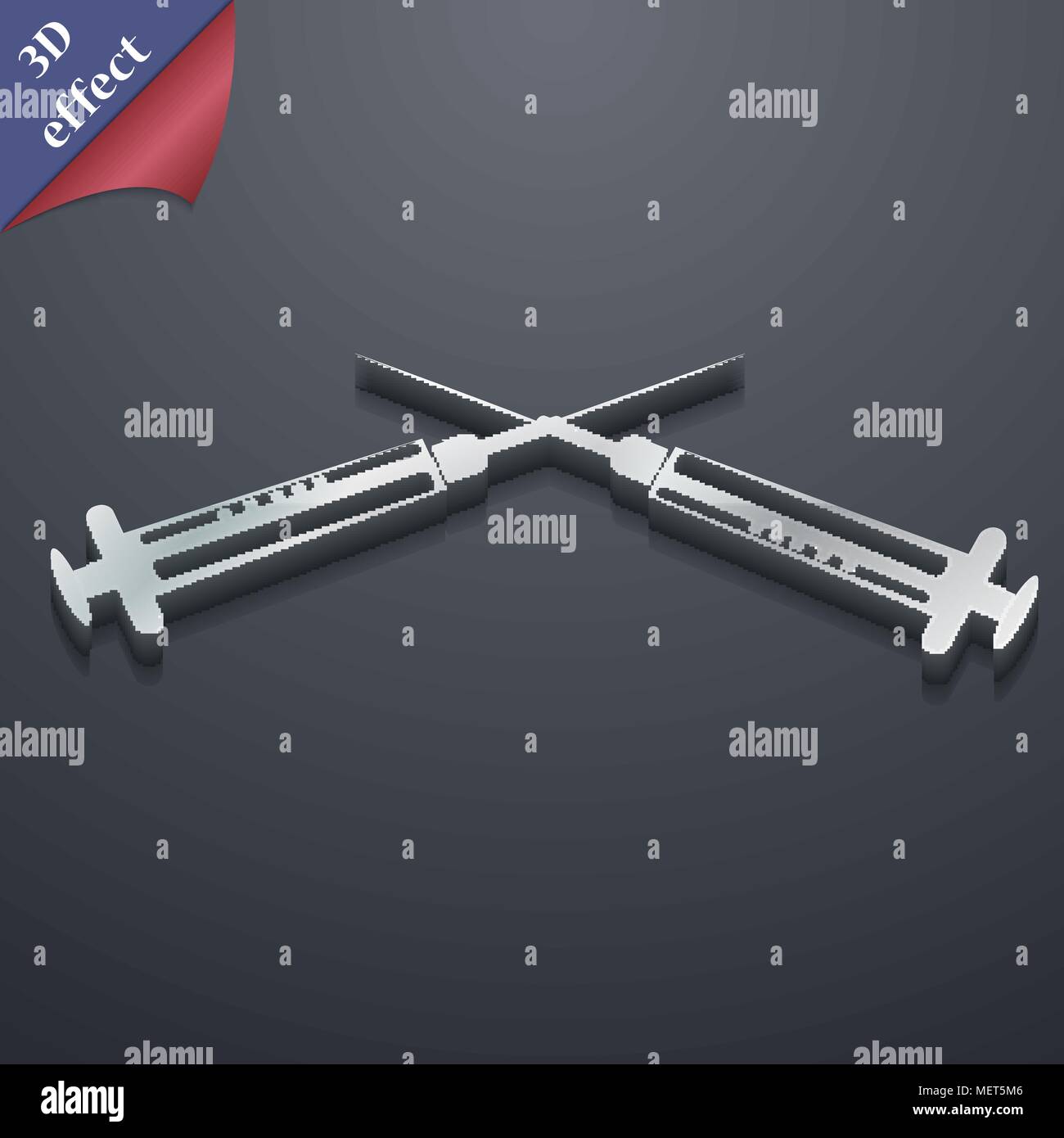 Syringes icon symbol. 3D style. Trendy, modern design with space for ...