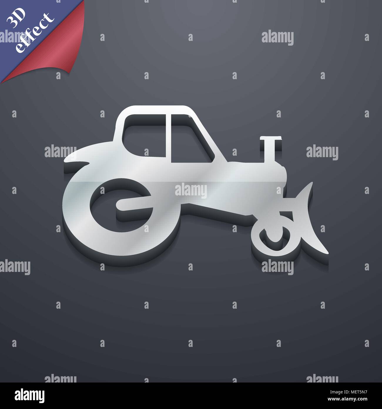 Tractor icon symbol. 3D style. Trendy, modern design with space for ...