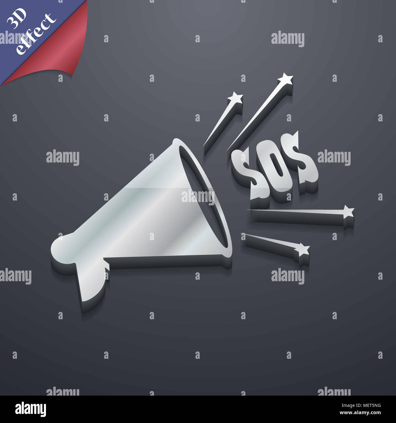 sos web speaker icon symbol. 3D style. Trendy, modern design with space ...