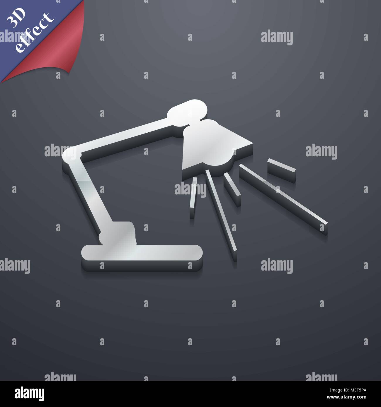 Reading-lamp icon symbol. 3D style. Trendy, modern design with space ...