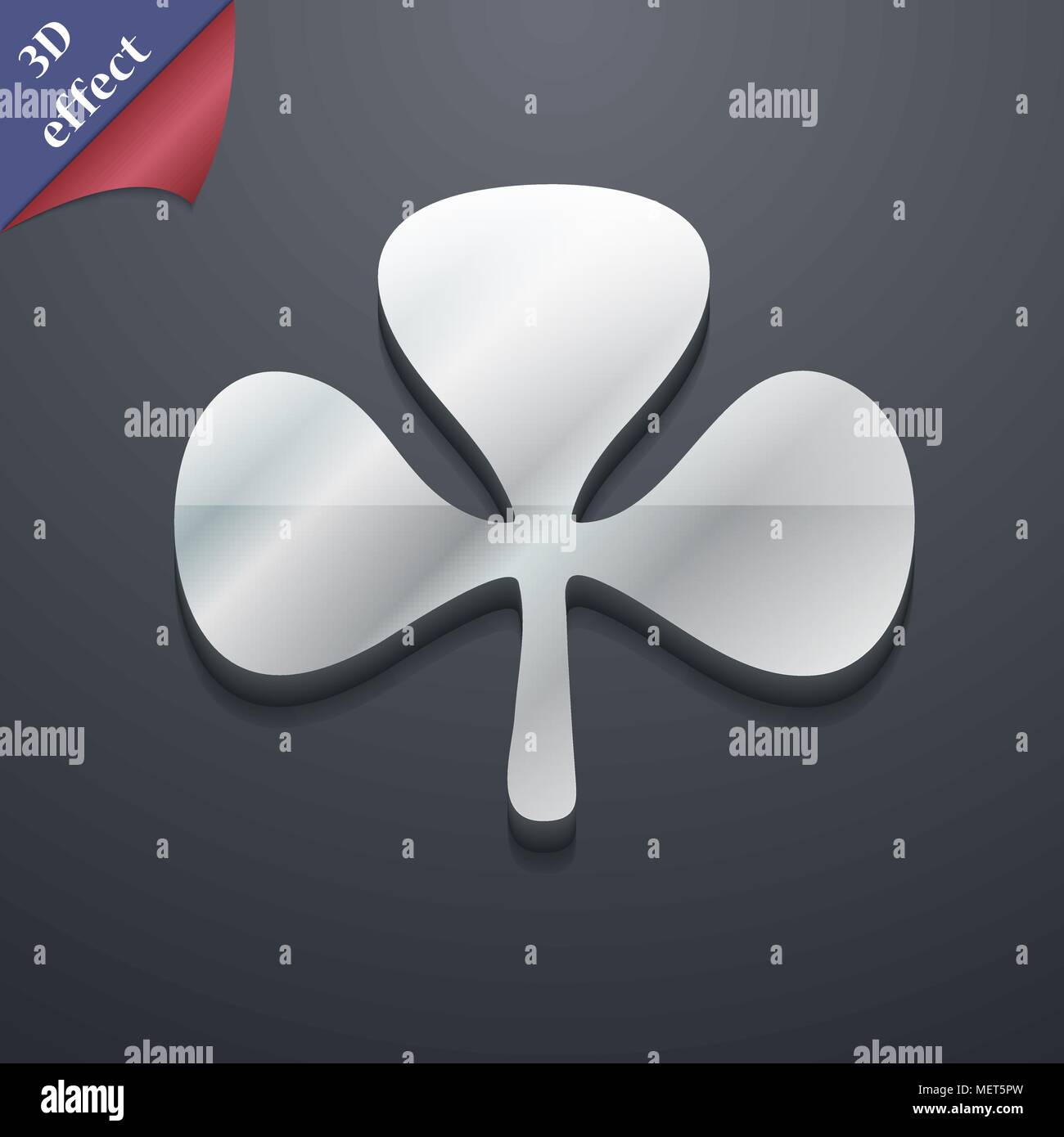 Clover icon symbol. 3D style. Trendy, modern design with space for your ...