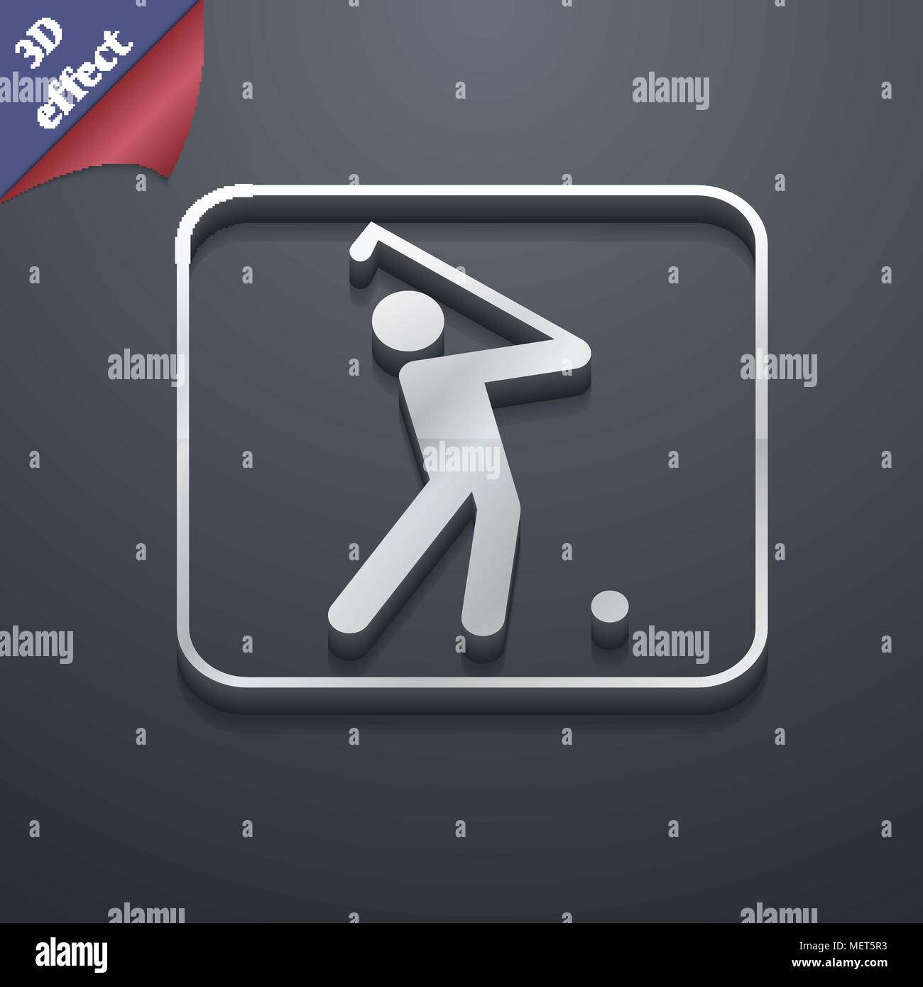 Golf icon symbol. 3D style. Trendy, modern design with space for your ...