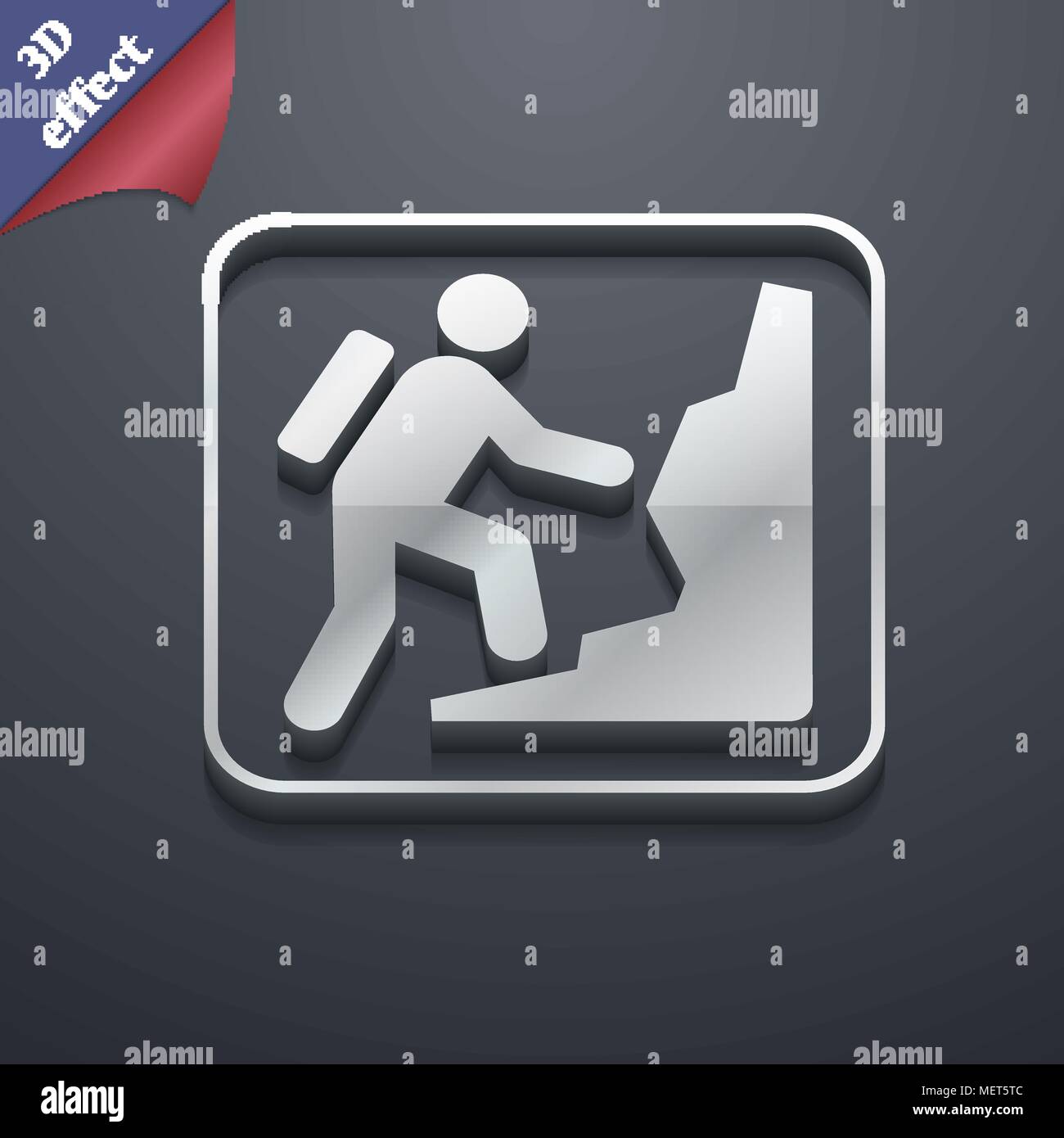 rock climbing icon symbol. 3D style. Trendy, modern design with space ...