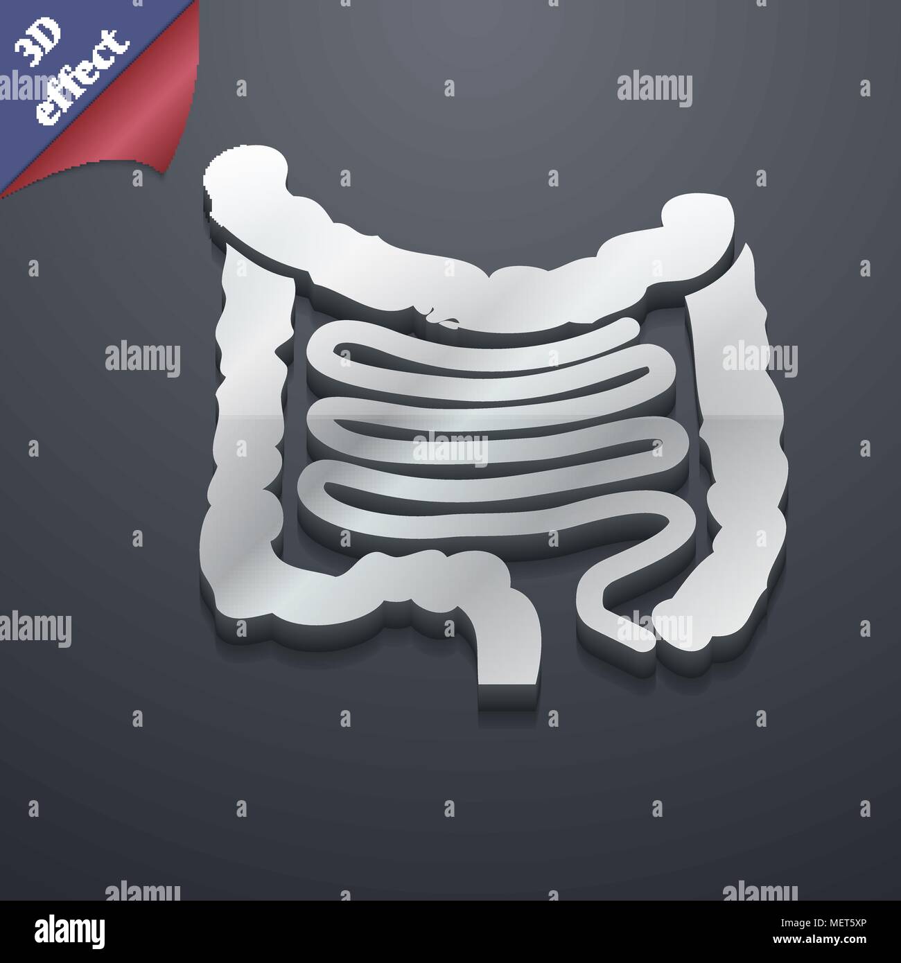 Intestines icon symbol. 3D style. Trendy, modern design with space for ...